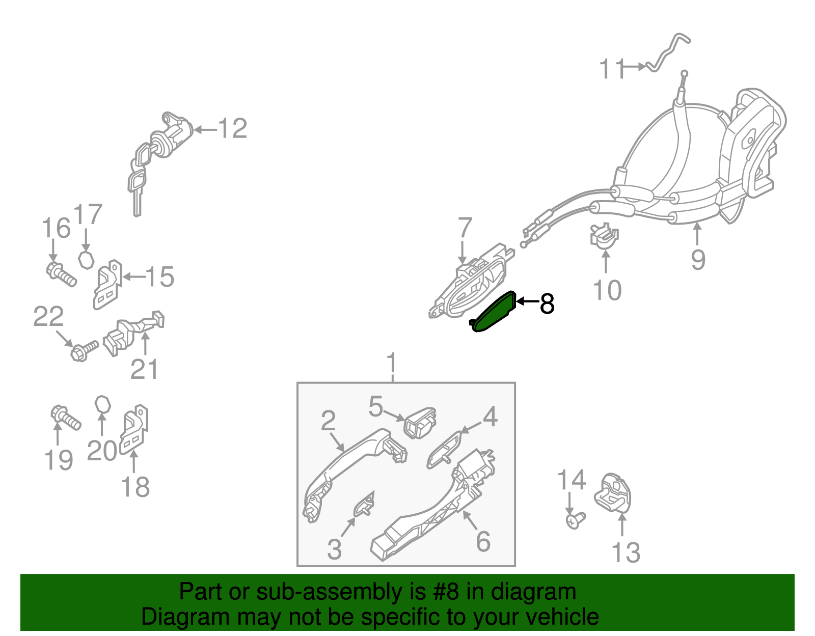 2007-2021 Nissan Handle, Inside Cap 80676-JA00B | Scott Evans Nissan Parts