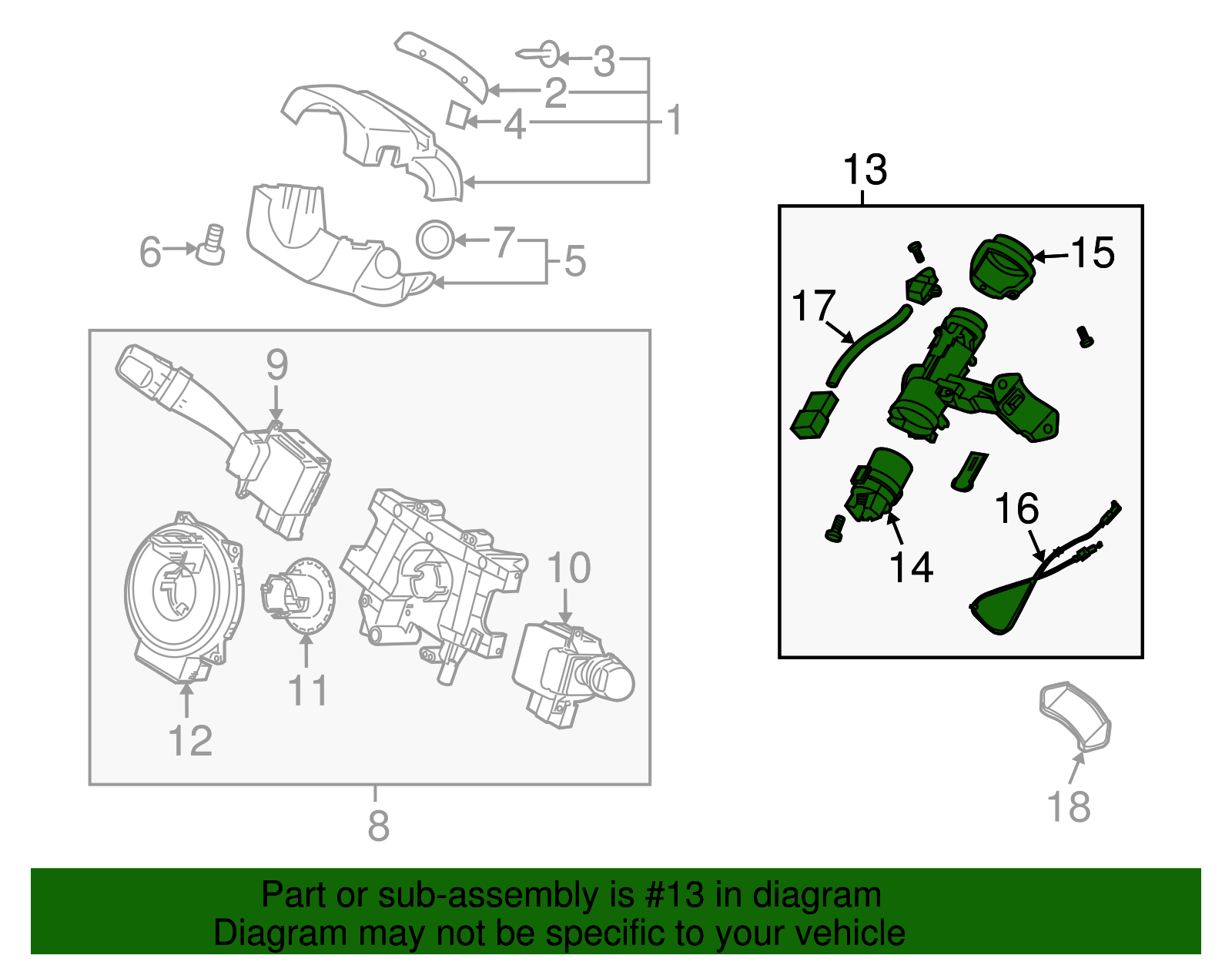 81900-2FF00 - Ignition Lock Cylinder 2007-2009 Kia | Genuine Kia Parts