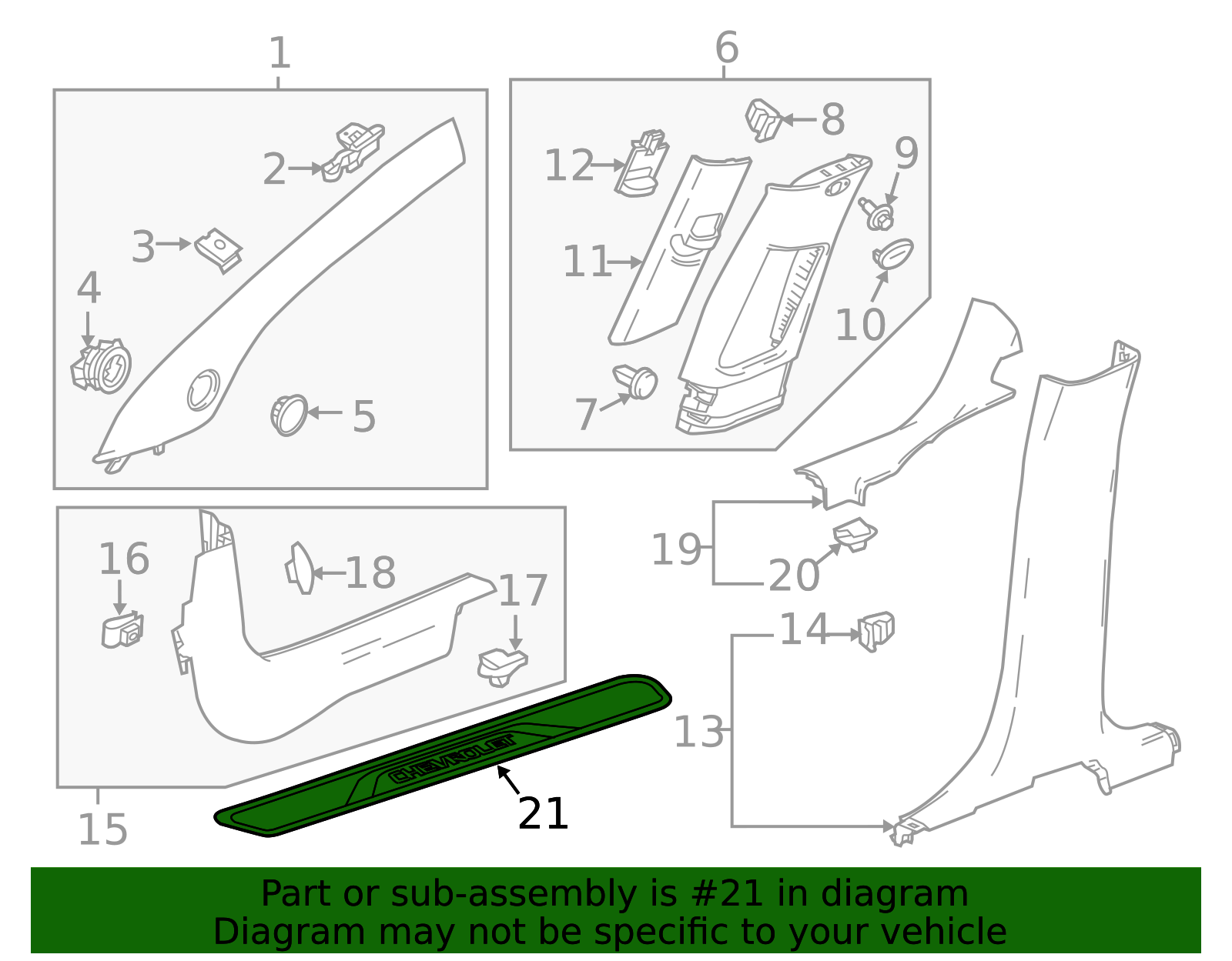 2015-2022 Chevrolet Trax Front Side Door Sill Trim Plate 96965821 GM ...