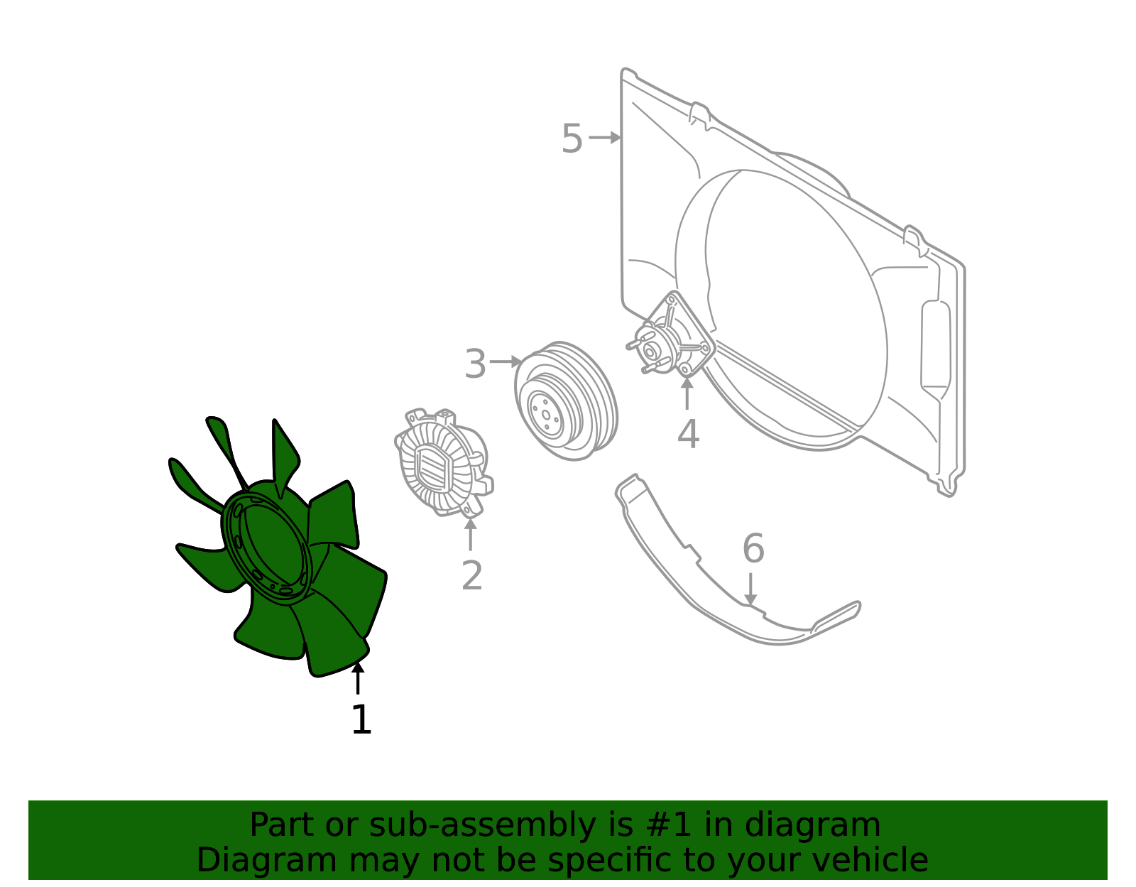 MD356866 - Fan Blade - 2001-2006 Mitsubishi Montero | Lasco Auto Parts
