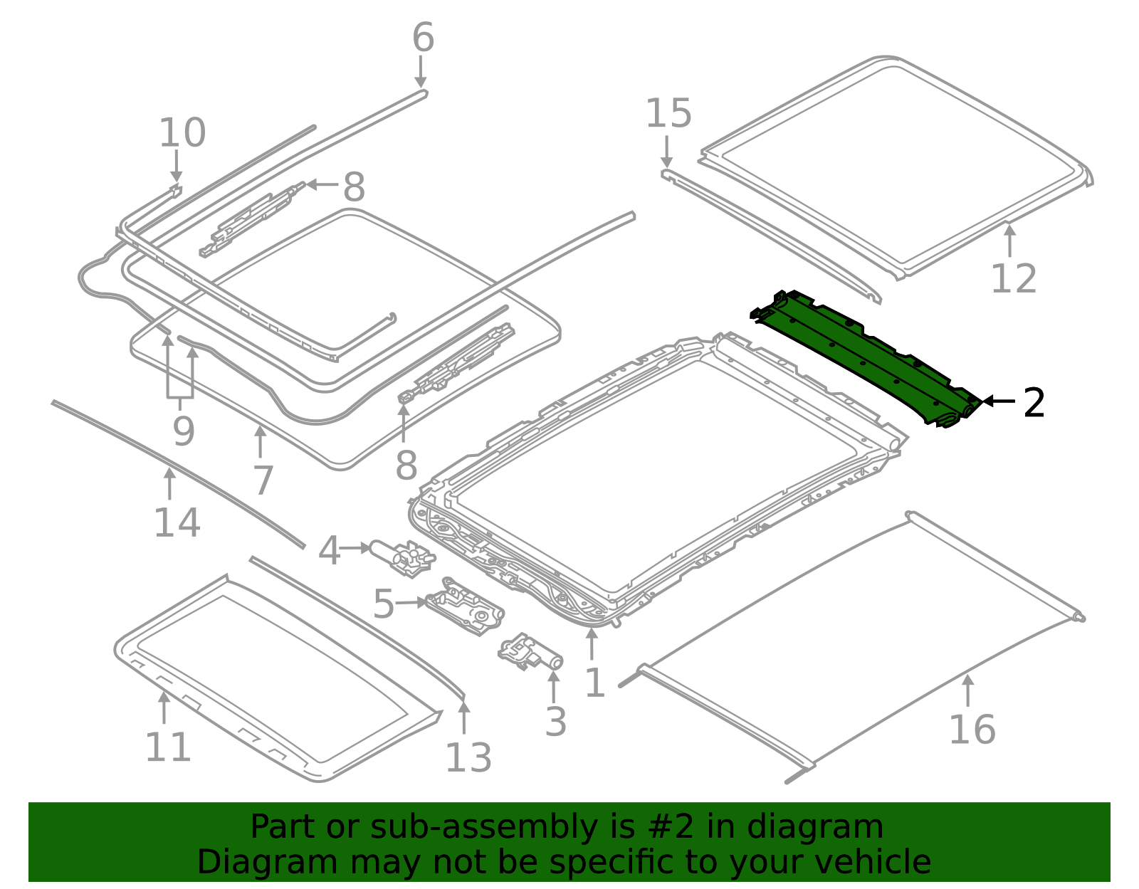 54108738812 - 2018-2025 BMW Sunroof Frame Cover (54-10-8-738-812) | BMW ...