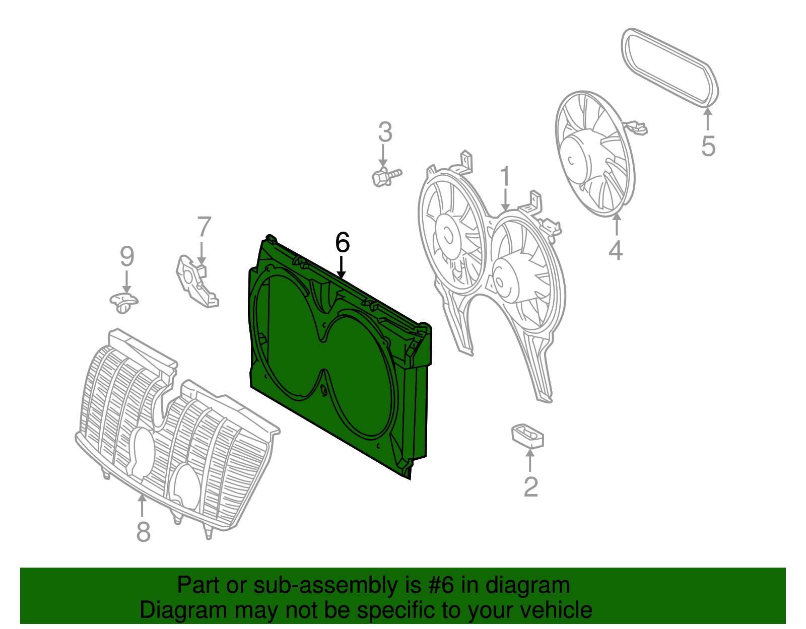 210-505-20-55 - Fan Shroud 1996-1999 Mercedes-Benz | Mercedes-Benz ...