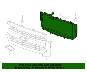 2016-2019 Chevrolet Front Grille Baffle 84649766 | TascaParts.com