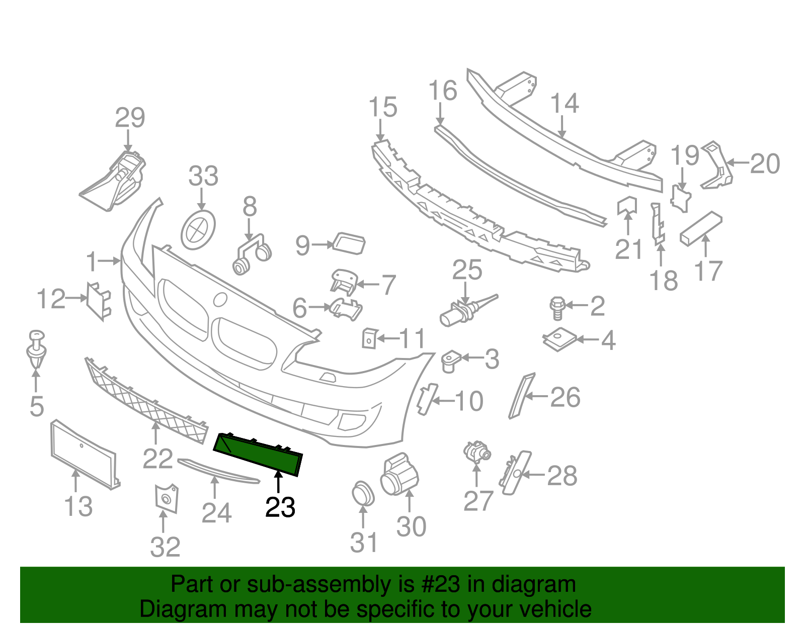 51-11-7-331-732 - Outer Grille - 2014-2016 BMW | BMWPartsHub