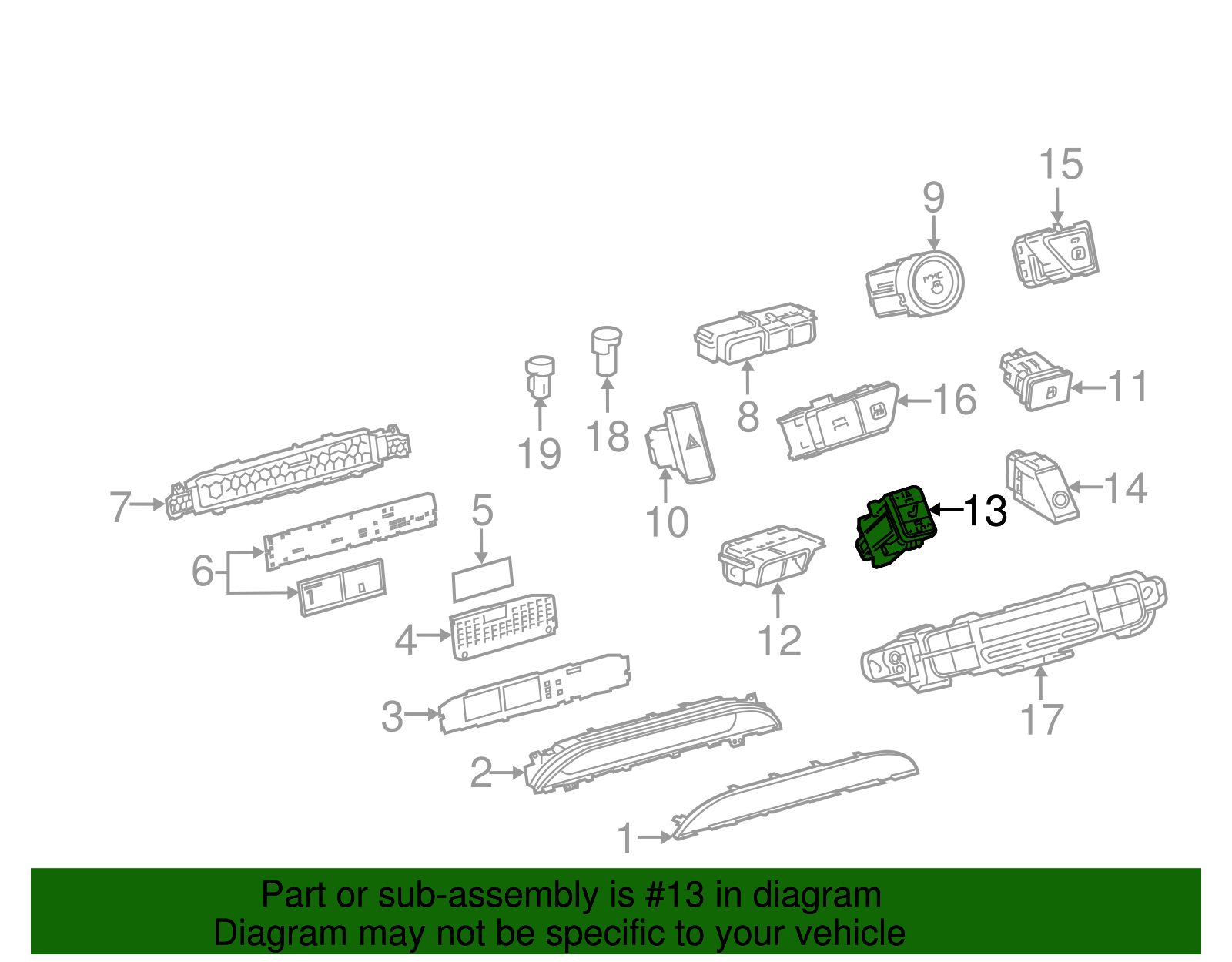 2016-2019 Toyota Seat Heat Switch 84751-47070 | Toyota Parts Center