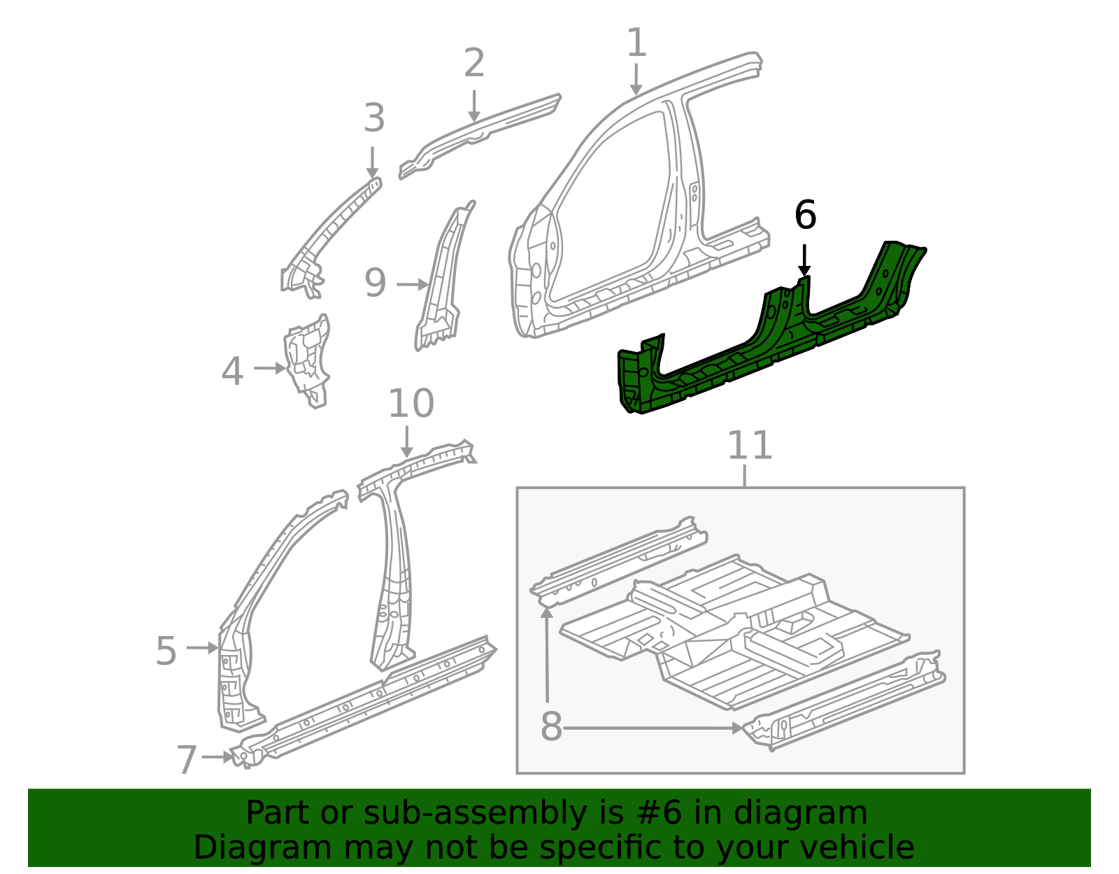 04641-SDL-305ZZ - Rocker Panel 2006-2007 Honda Accord | Honda Parts Online
