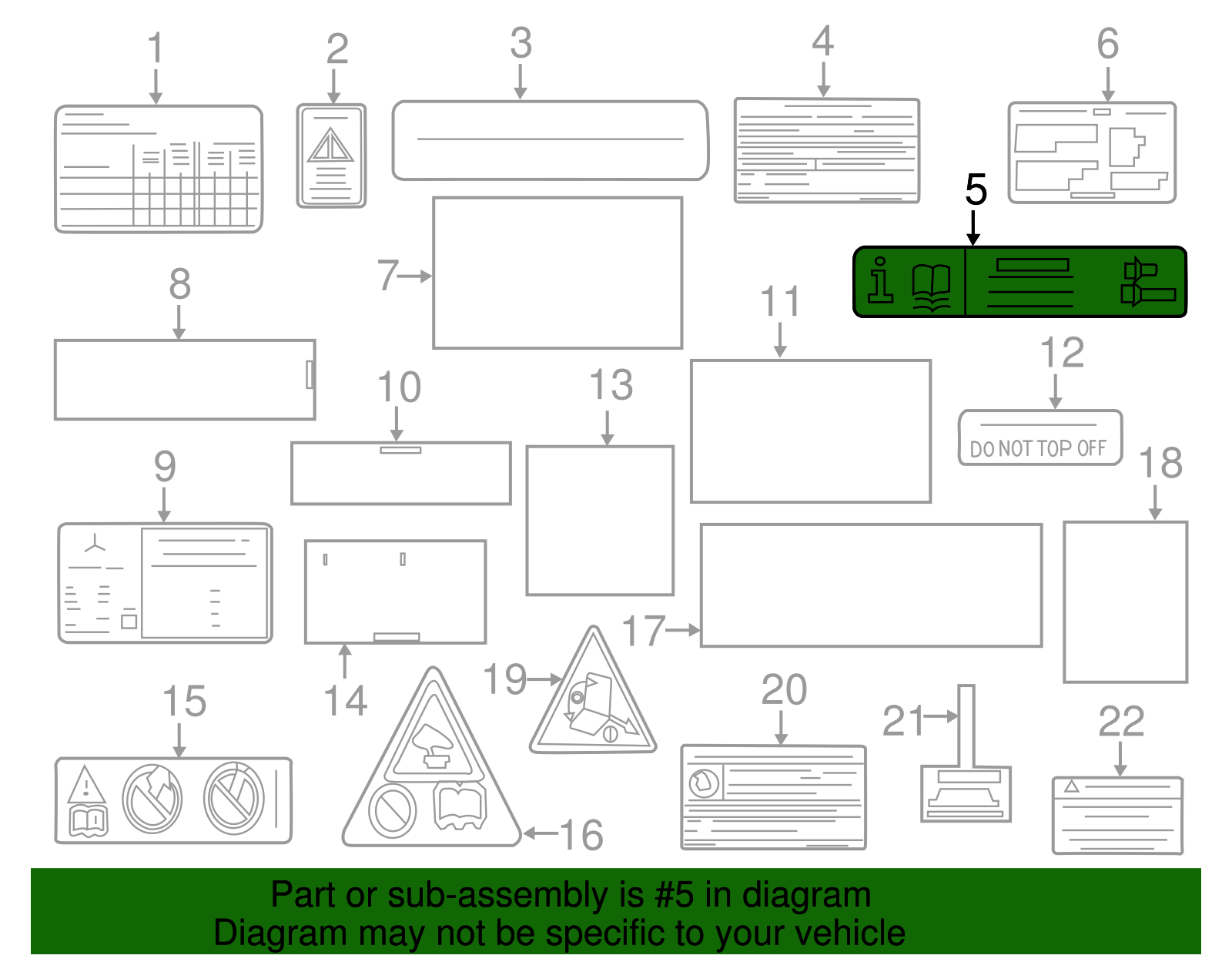 170-584-04-38 - Spare Tire Label 1998-2018 Mercedes-Benz | Mercedes ...