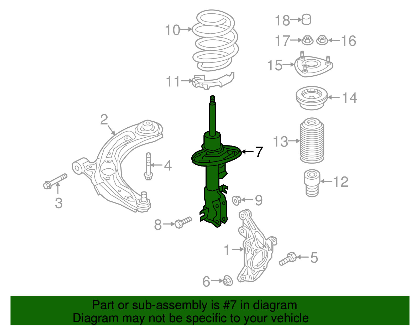 DH1G-34-700A - Strut - 2018-2020 Mazda CX-3 | Mazda Parts Factor