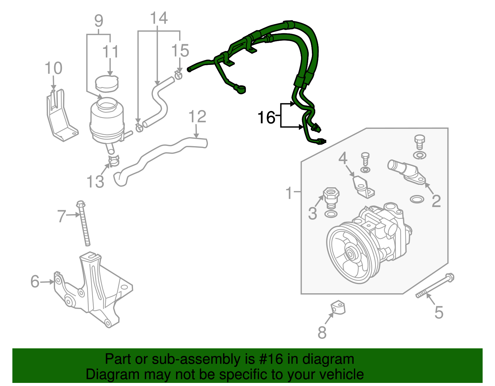 2004-2008 Subaru Power Steering Pressure Hose 34610SA090 | Subaru Parts ...