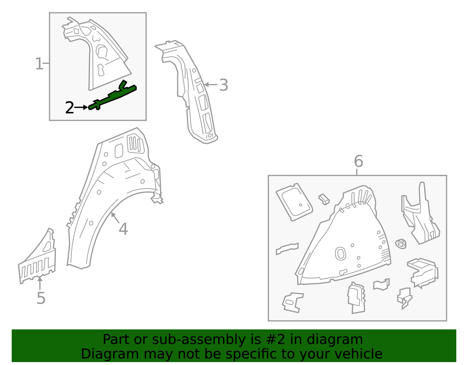 2012-2020 Chevrolet Sonic Passenger Side Quarter Inner Panel Belt ...