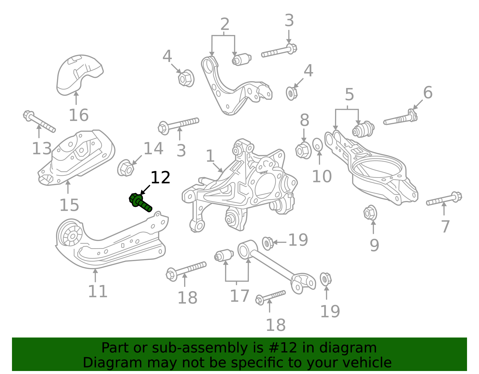 2020-2025 Toyota Trailing Arm Mount Bolt 90119-A0346 | Toyota Parts Center