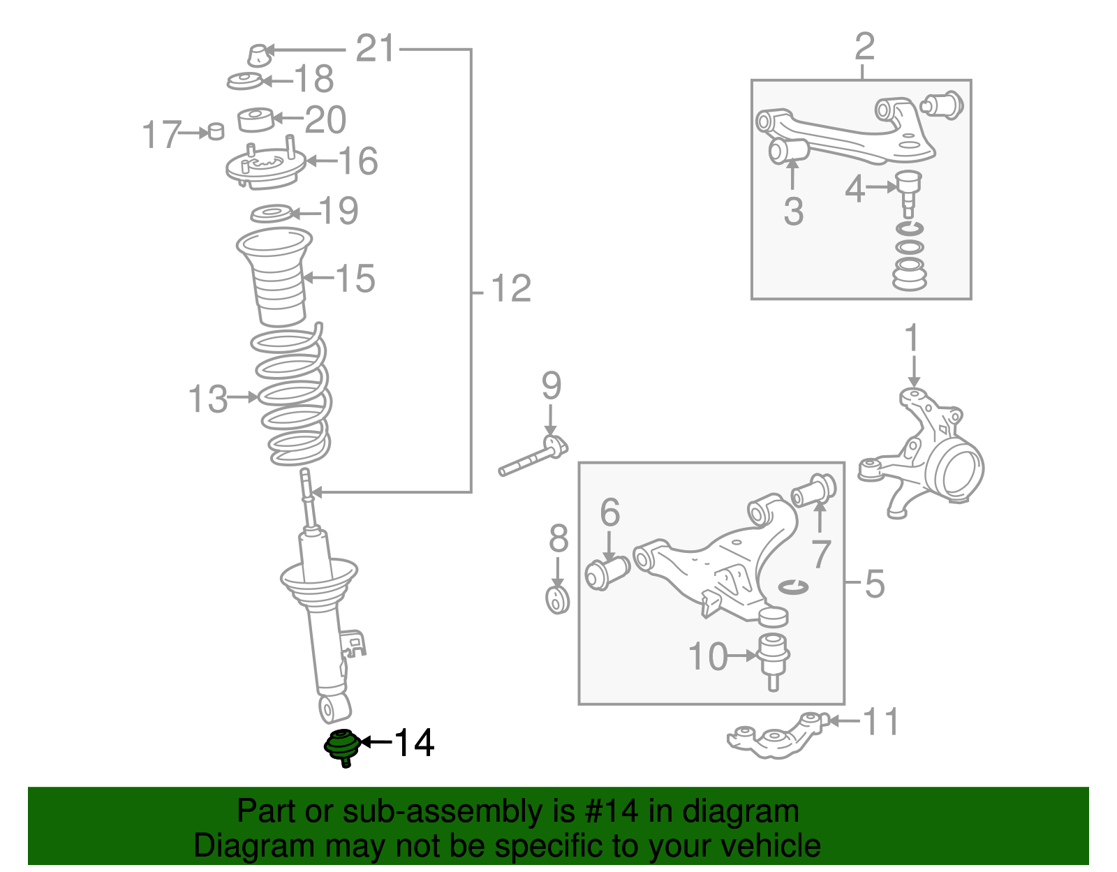 48304-AD010 - Toyota Spring Bumper 2005-2015 Toyota Tacoma ...
