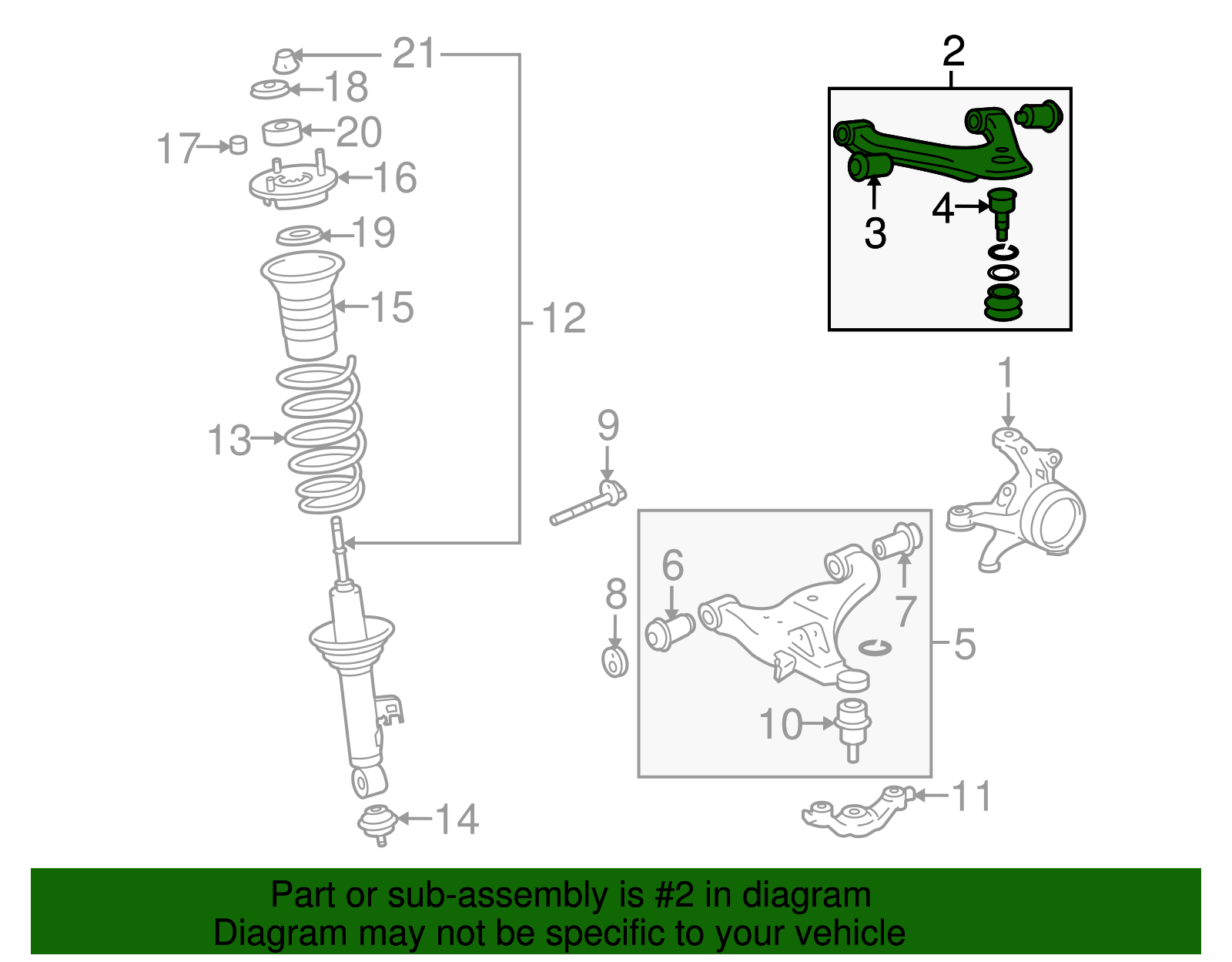 48630-04010 - Toyota Upper Control Arm 2005-2015 Toyota Tacoma ...