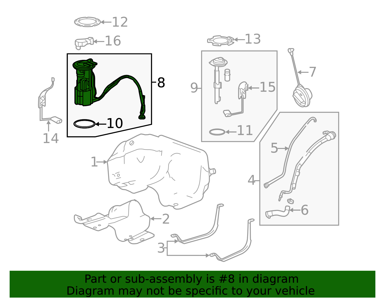 GM Parts: Fuel Pump Module without Fuel Level Sensor, with Pressure ...