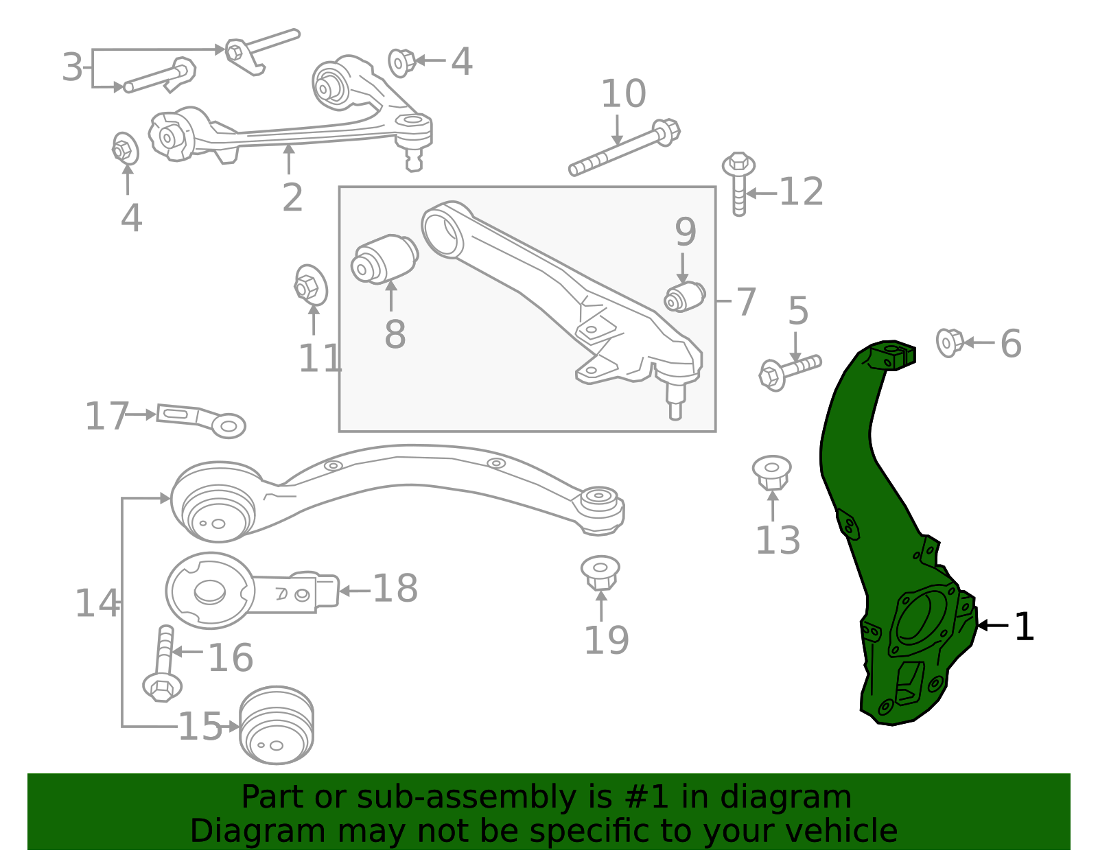 LR189992 - Knuckle 2021-2024 Land Rover Range Rover Velar | Land Rover ...