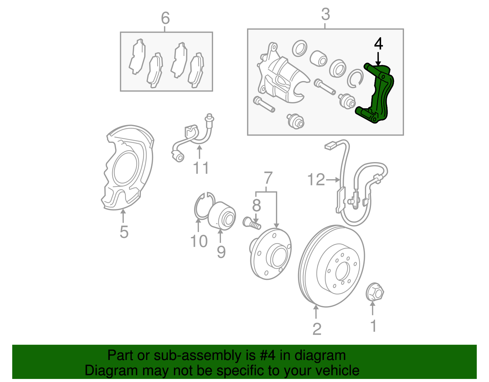 2008-2014 Toyota Caliper Mount 47722-12A10 | Toyota Parts Center