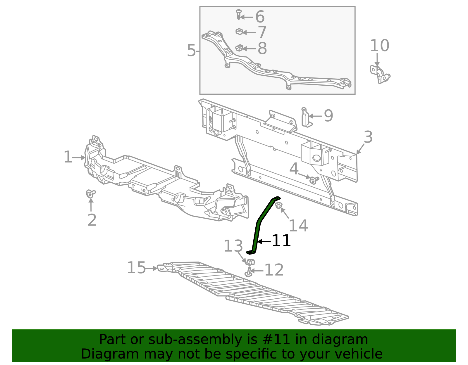 2020-2025 Chevrolet Corvette Front Bumper Cover Support Brace 84364630 ...