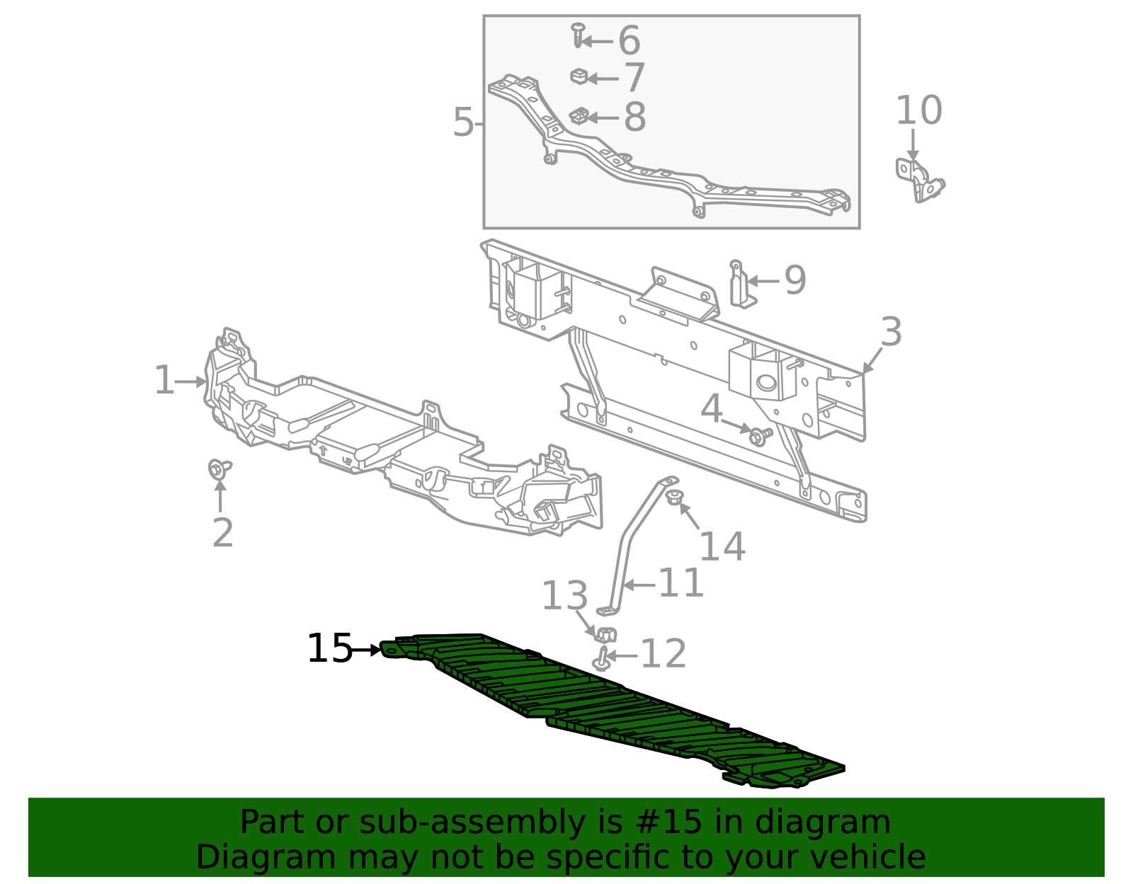 84661560 - Front Bumper Cover Lower Stiffener 2020-2025 Chevrolet ...