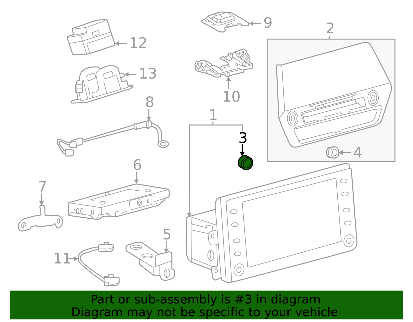 2020-2022 Toyota 2020-2022 Toyota - Display Unit Knob 90011-23045 ...