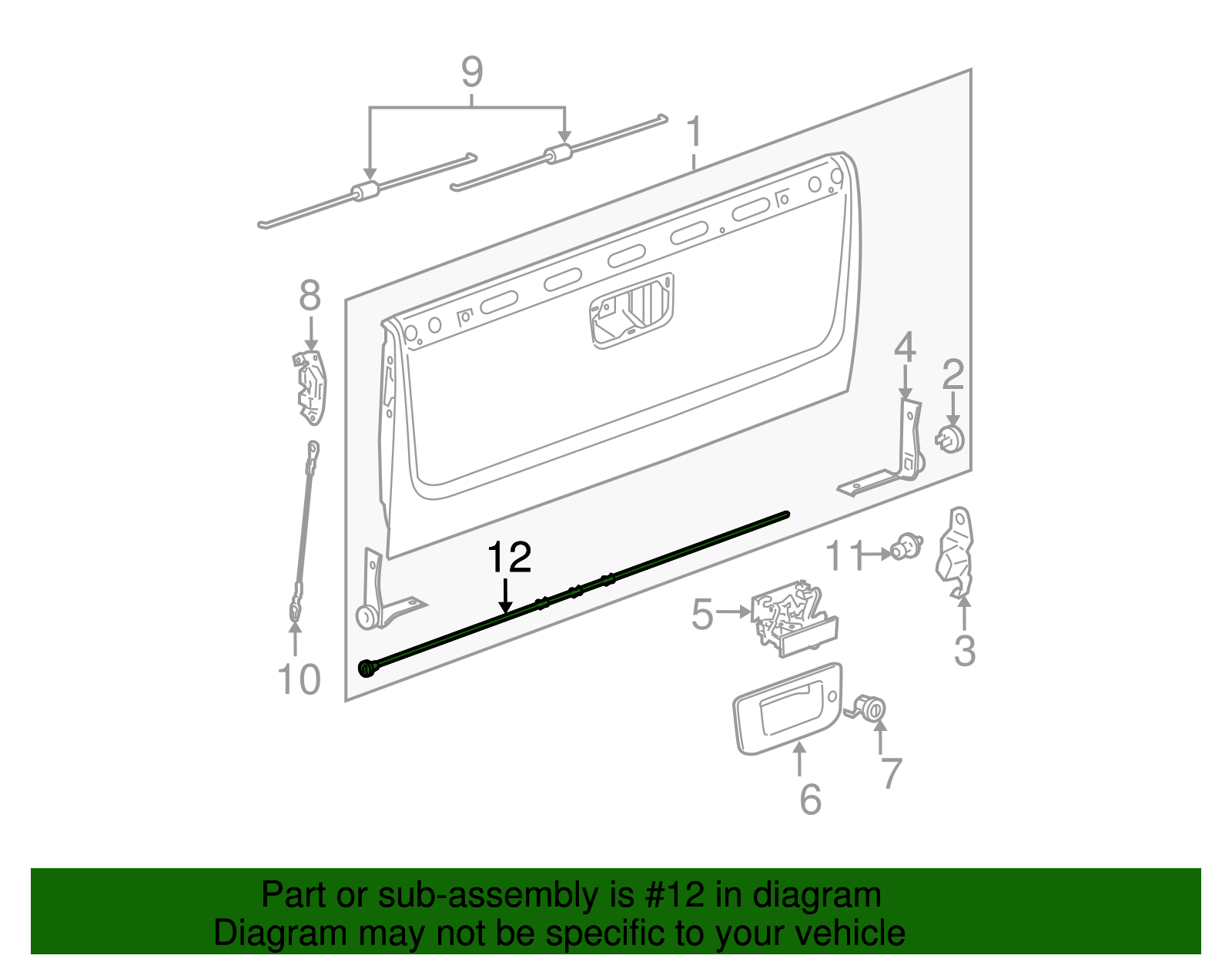 2007-2014 GM Tailgate Torque Rod 25889654 | Shop Matick Buick GMC