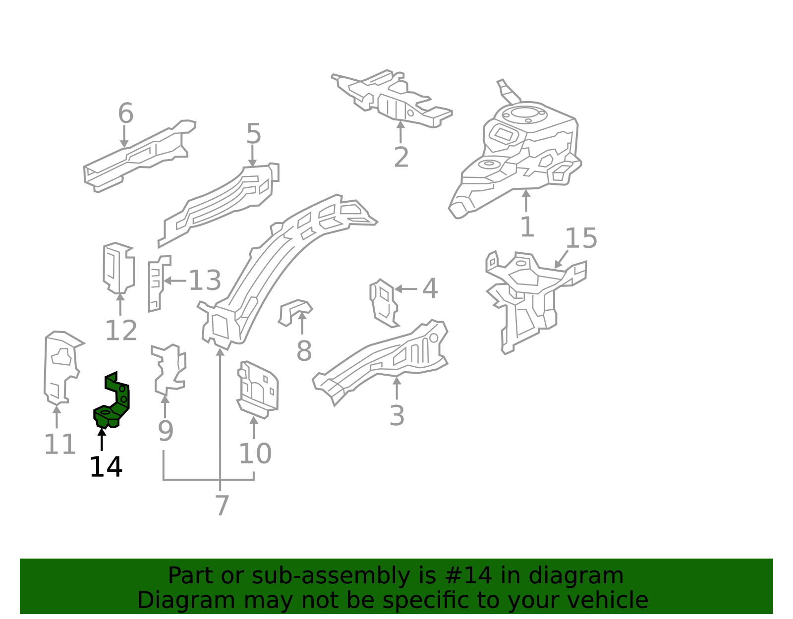 60847-TBA-305ZZ - Support R Front Side Frame - 2016-2021 Honda ...