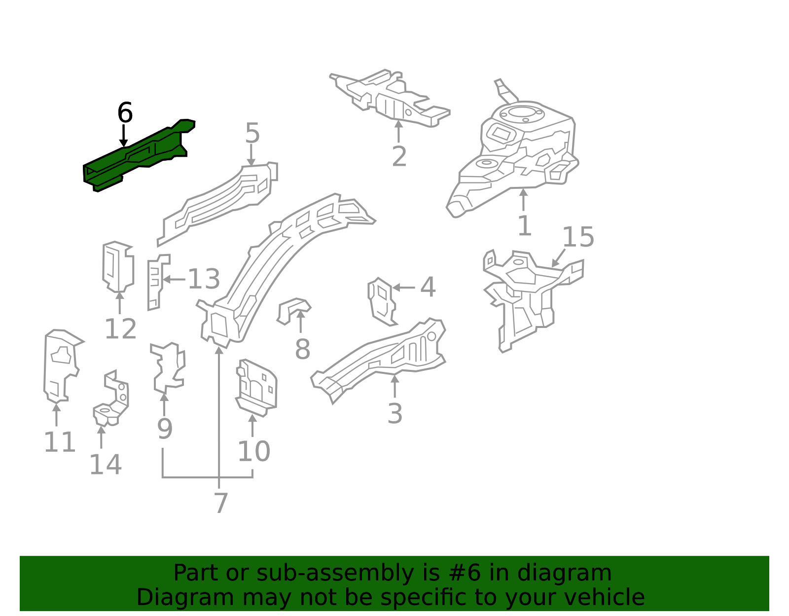 60811-TGG-305ZZ - Frame Set R Front Side - 2017-2020 Honda Civic ...