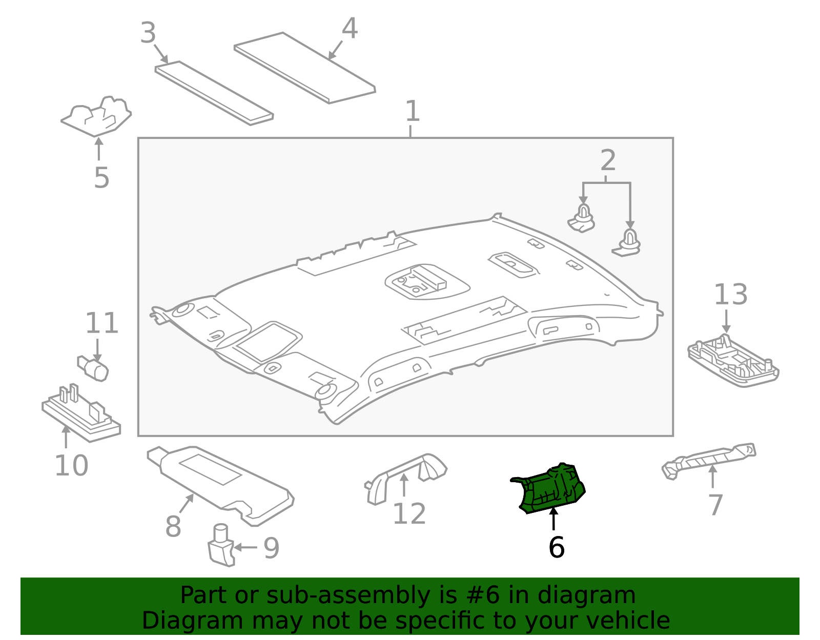 2015-2017 Toyota Camry Headliner Spacer 66425-06050 | MotorMotor