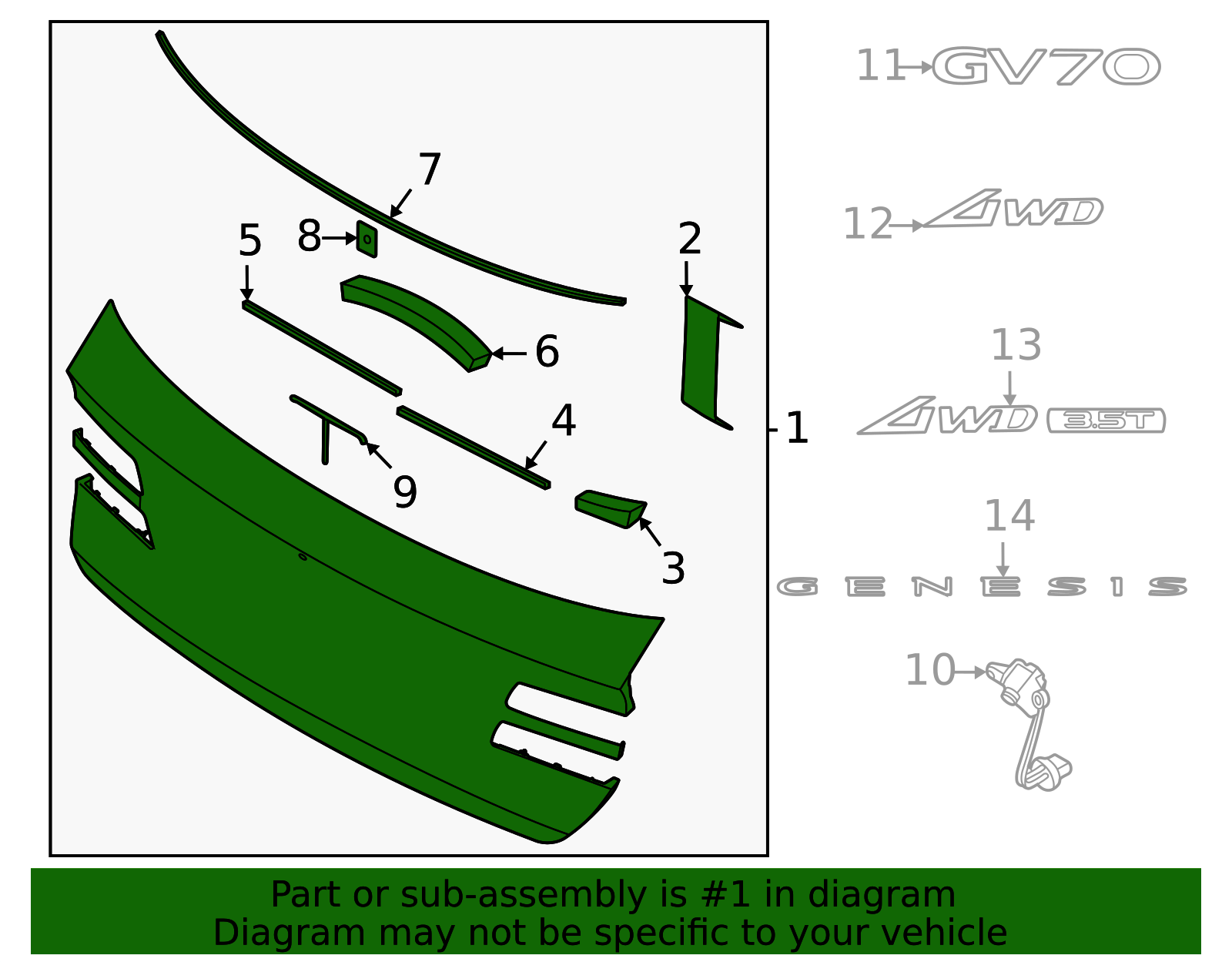Hyundai - 87380-AR000 - Finish Molding - 2022-2025 Genesis | OEM ...