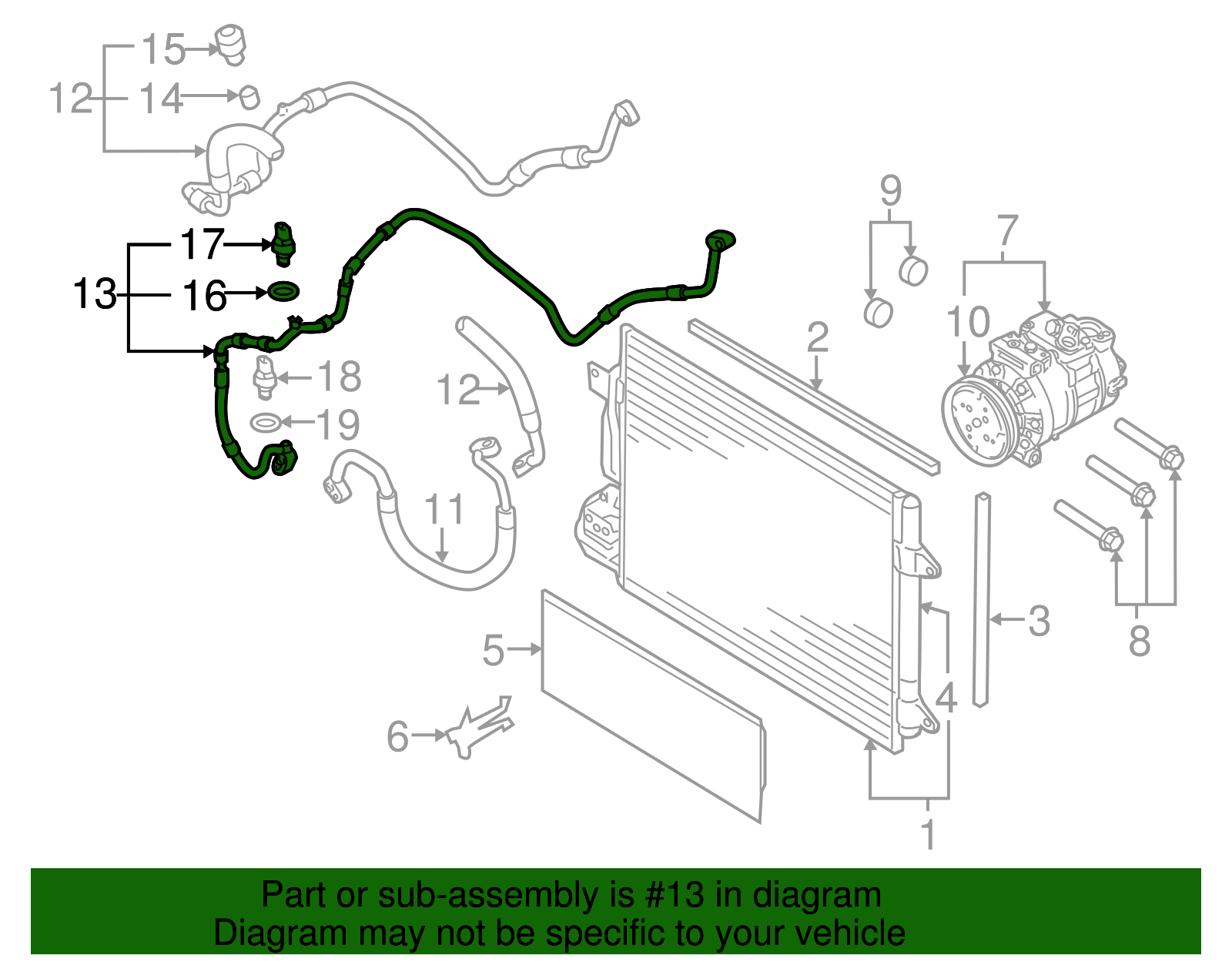 2007-2016 Volkswagen A/C Refrigerant Liquid Hose 1K0-820-741-CN | OEM ...