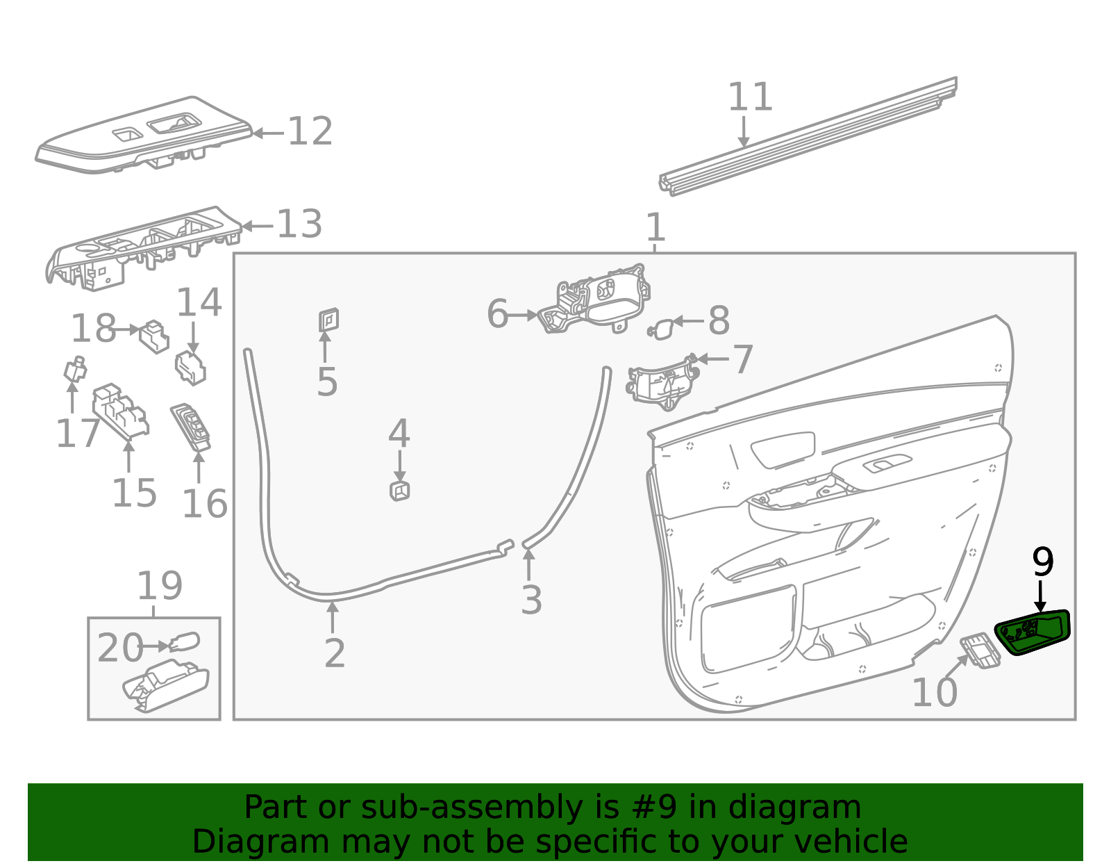 2021-2025 Toyota Sienna Handle Bezel 69278-08050-A0 | MotorMotor