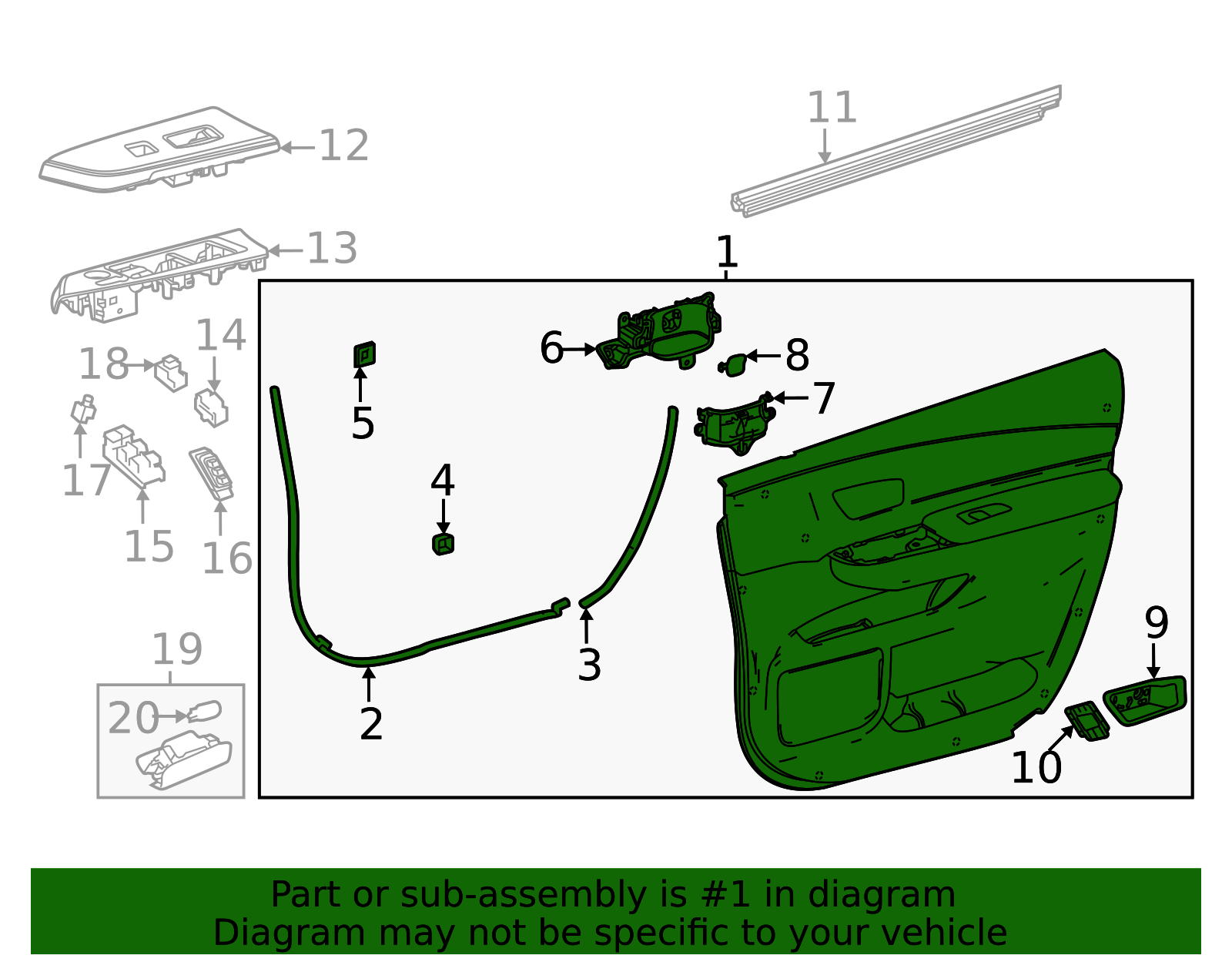 2021-2024 Toyota Sienna Door Trim Panel 67620-08261-B0 | Toyota Parts ...