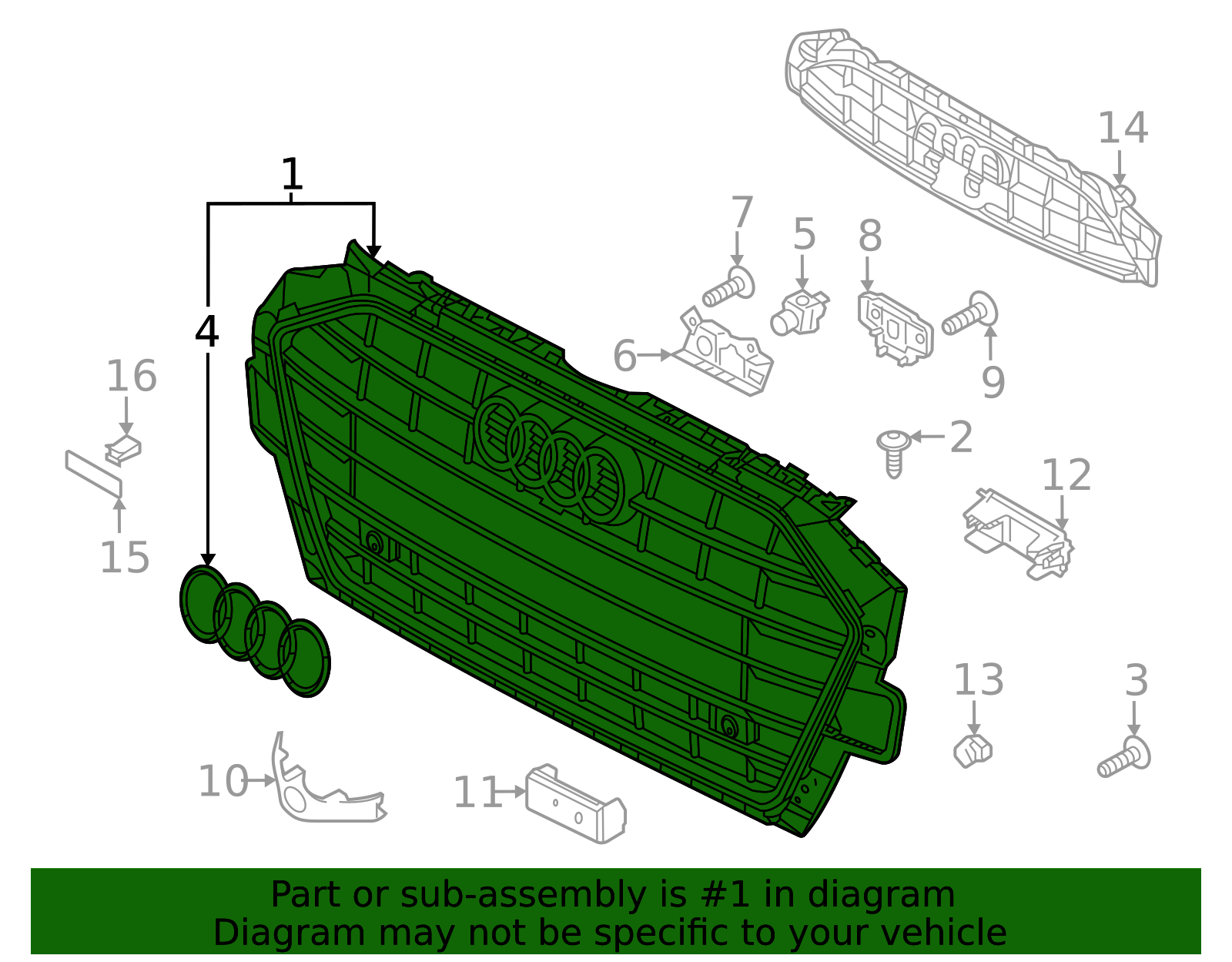 8W0-853-651-DF-CKA - Grille Assembly 2020-2024 Audi | Audi OEM Parts Guy