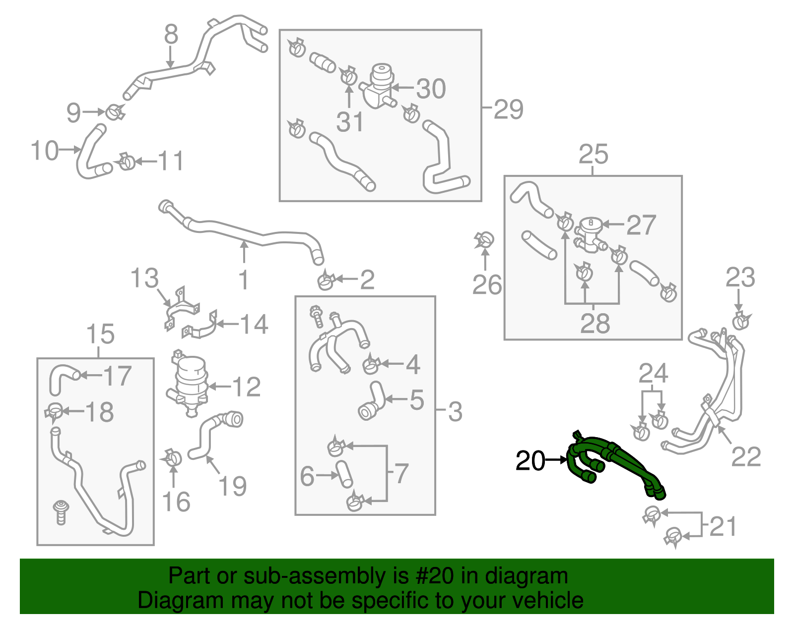 2011-2015 Volkswagen Touareg Water Hose Assembly 7P0-122-073-A | VW ...