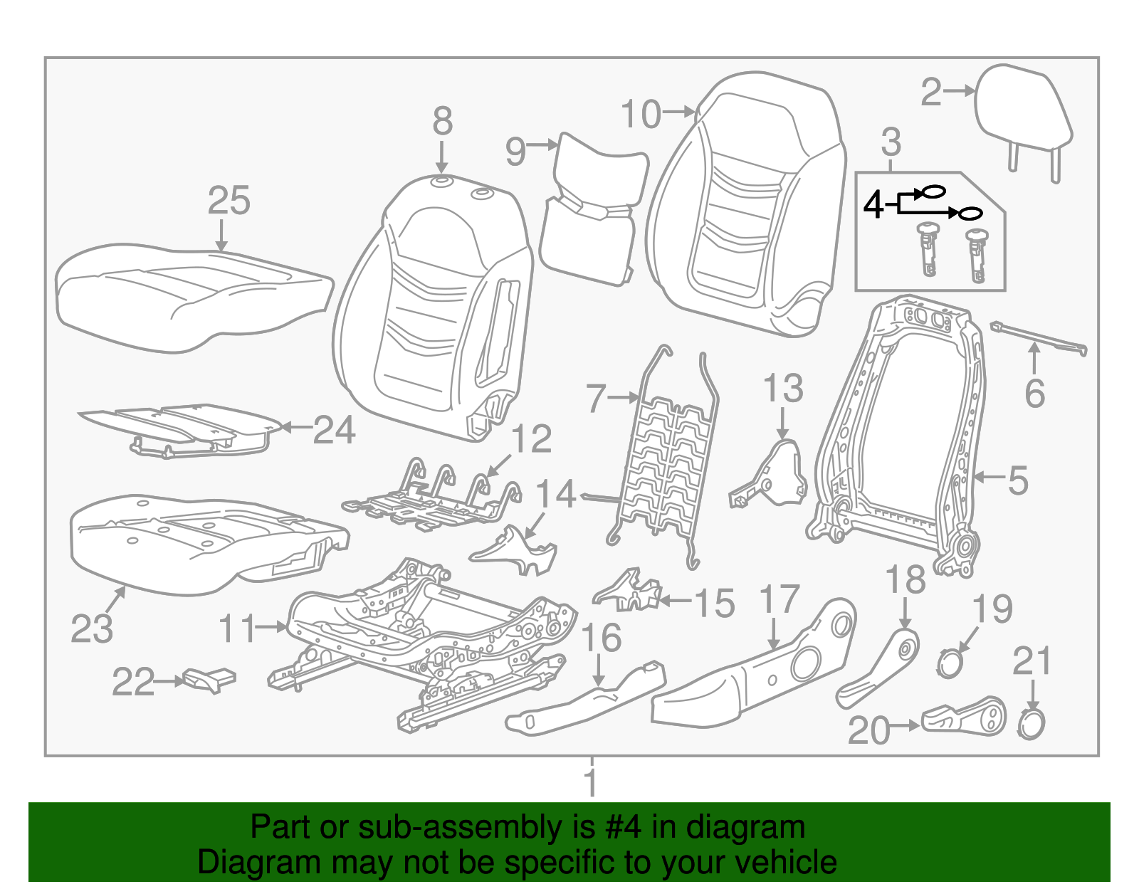 23335816 - 2016-2019 Chevrolet Volt - Dark Ash Gray Front Seat Head ...