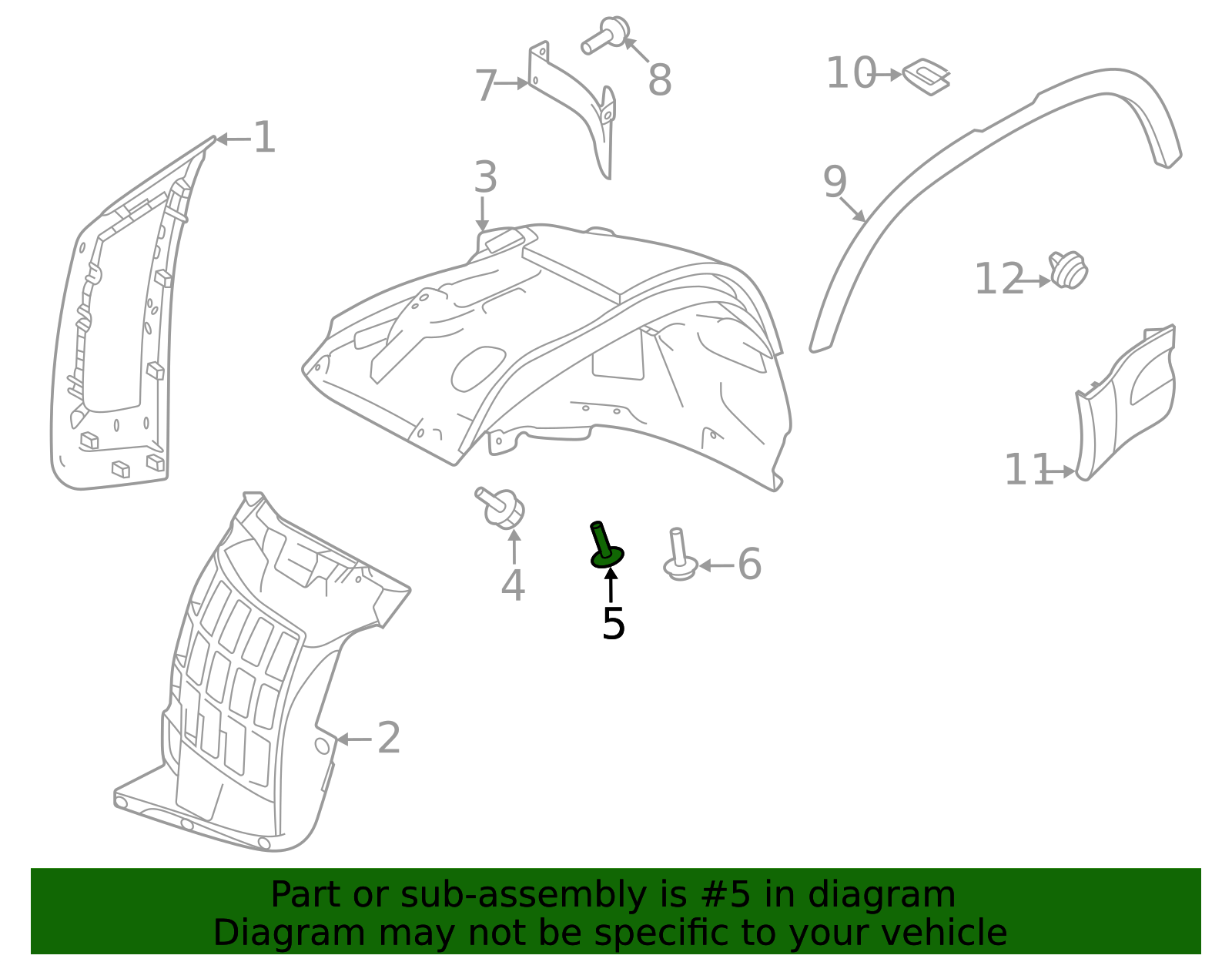 2005-2023 Land Rover Ft Fender Liner Screw LR106494 | OEM Parts Online