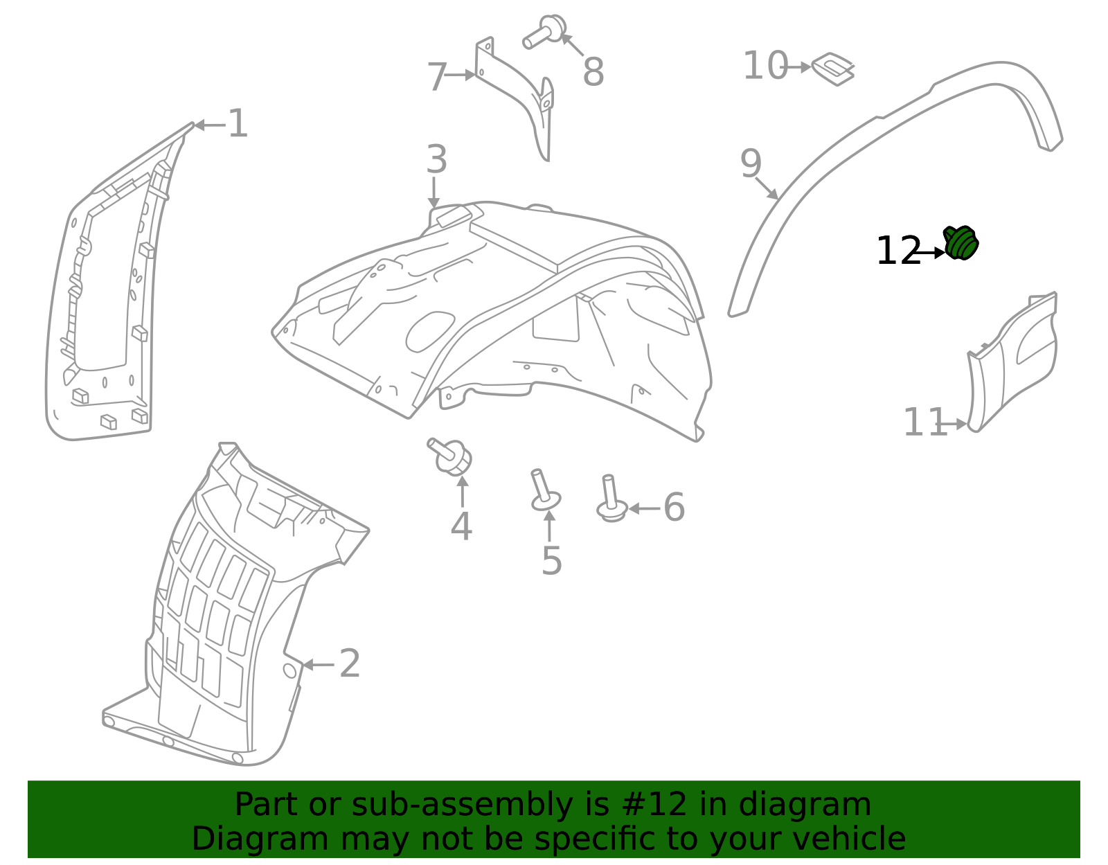 Genuine OEM Wheel Opening Molding Retainer Clip Part# LR112137 Fits ...
