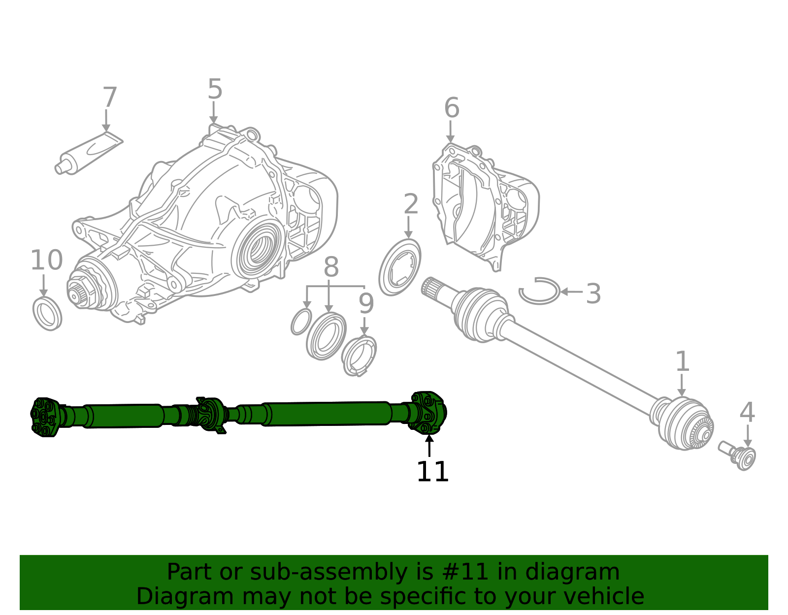 Genuine BMW 26-10-8-487-411 | Drive Shaft Assembly | FREE Shipping on ...