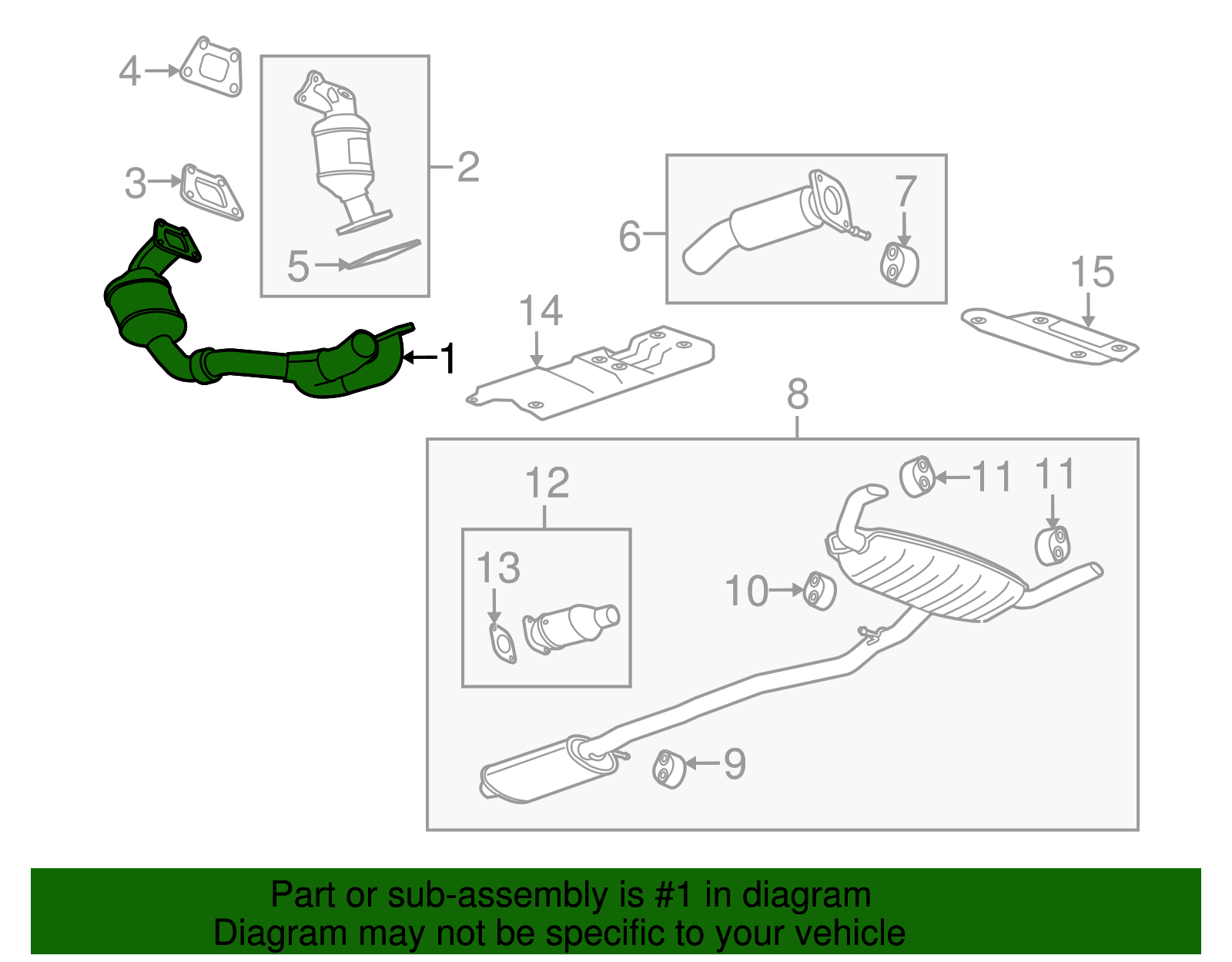 2010-2011 Cadillac SRX Catalytic Converter 19418934 GM | GMPartsDirect.com