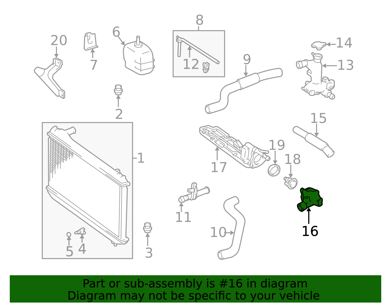 16321-20030 - High-Quality Engine Coolant Thermostat Housing for 1999 ...