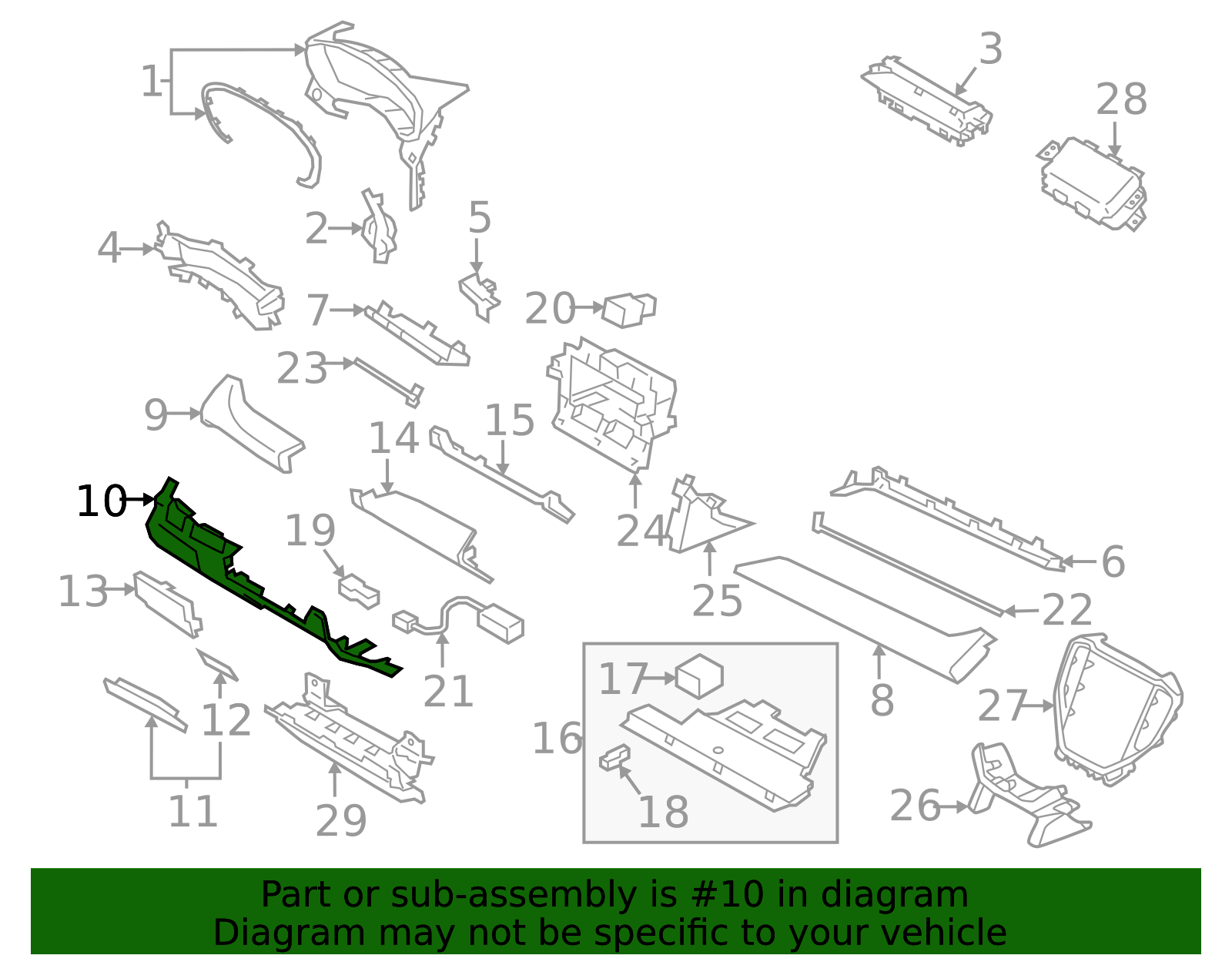 2019-2025 Subaru Ascent Knee Bolster 66075XC00A | Subaru Parts Guys