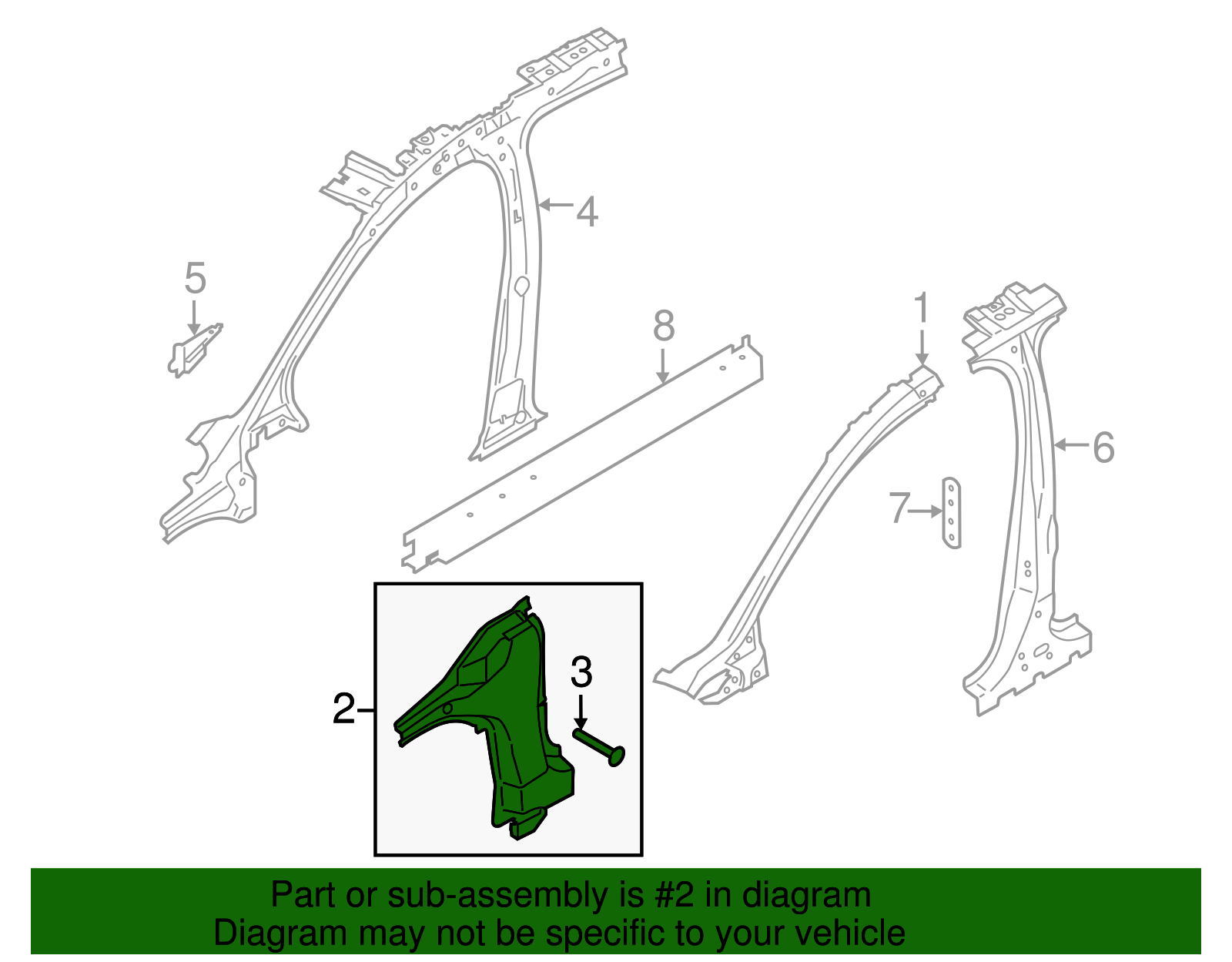 2017-2019 Lincoln MKC | Hinge Pillar | GJ7Z-7802501-A | Walls' Ford Parts