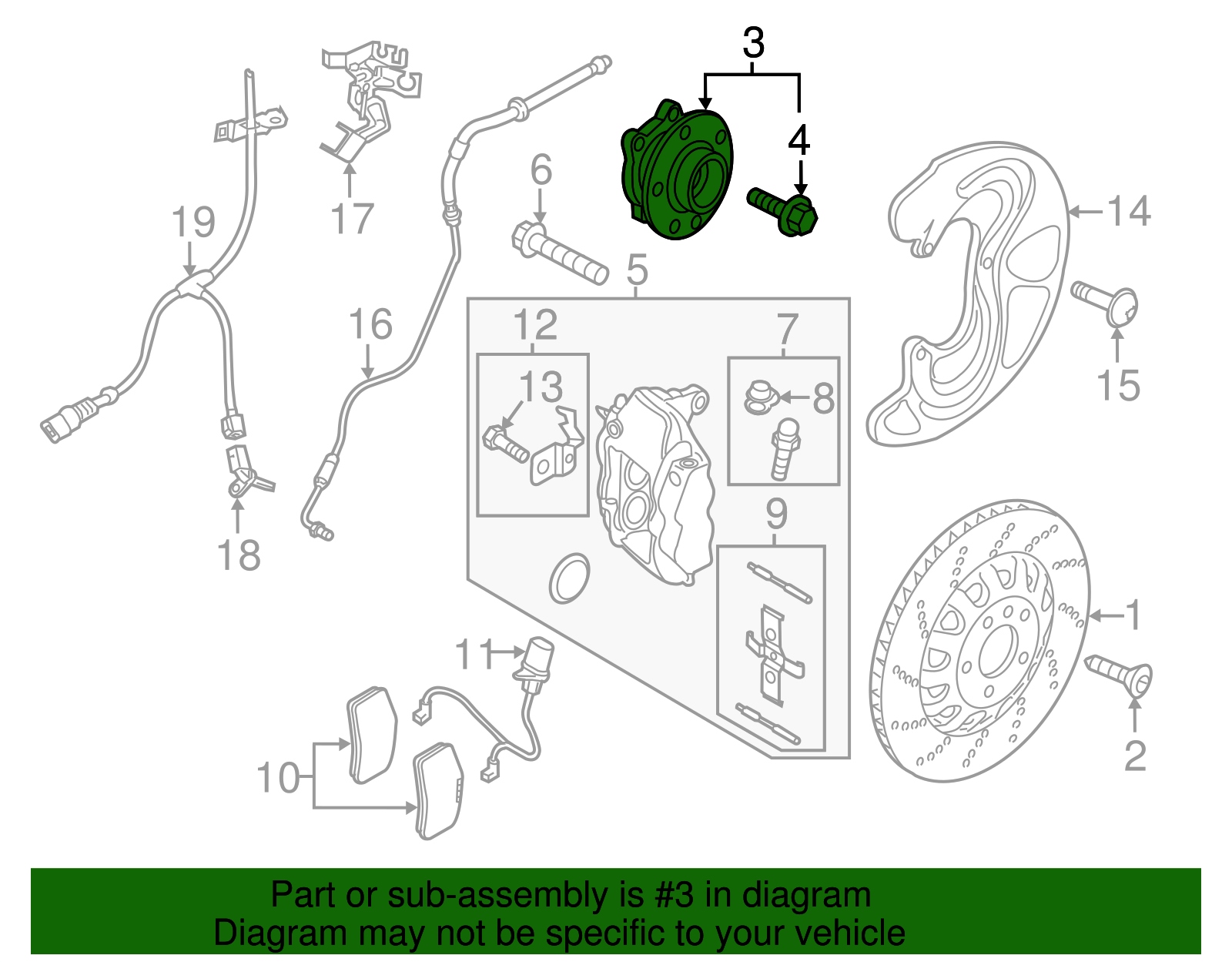 8J0-498-625-A - Hub & Bearing 2012-2013 Audi | Audi OEM Parts Guy