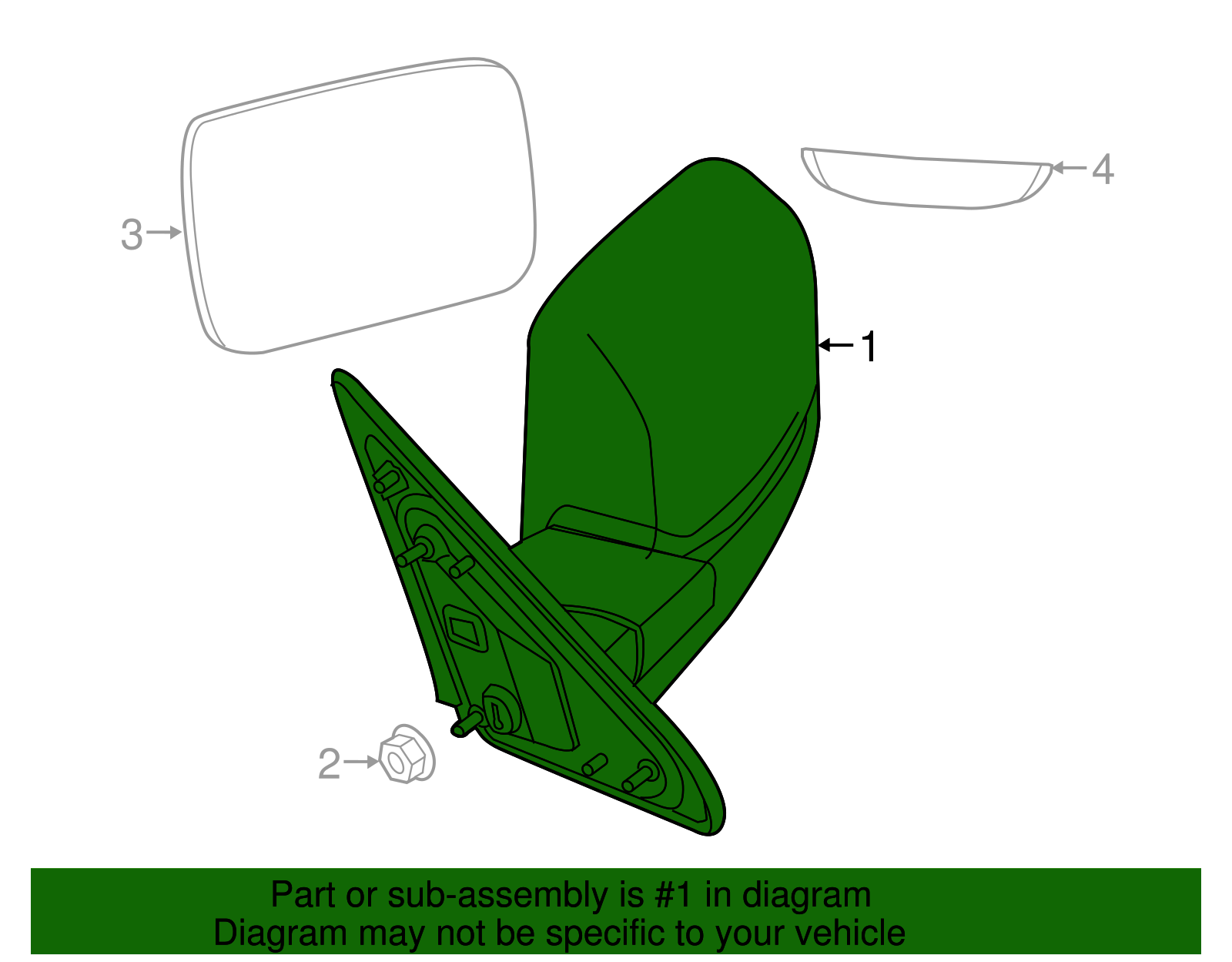 68231243AI - OEM Outside Rearview Mirror, Left For 2013-2017 Ram | OEM ...