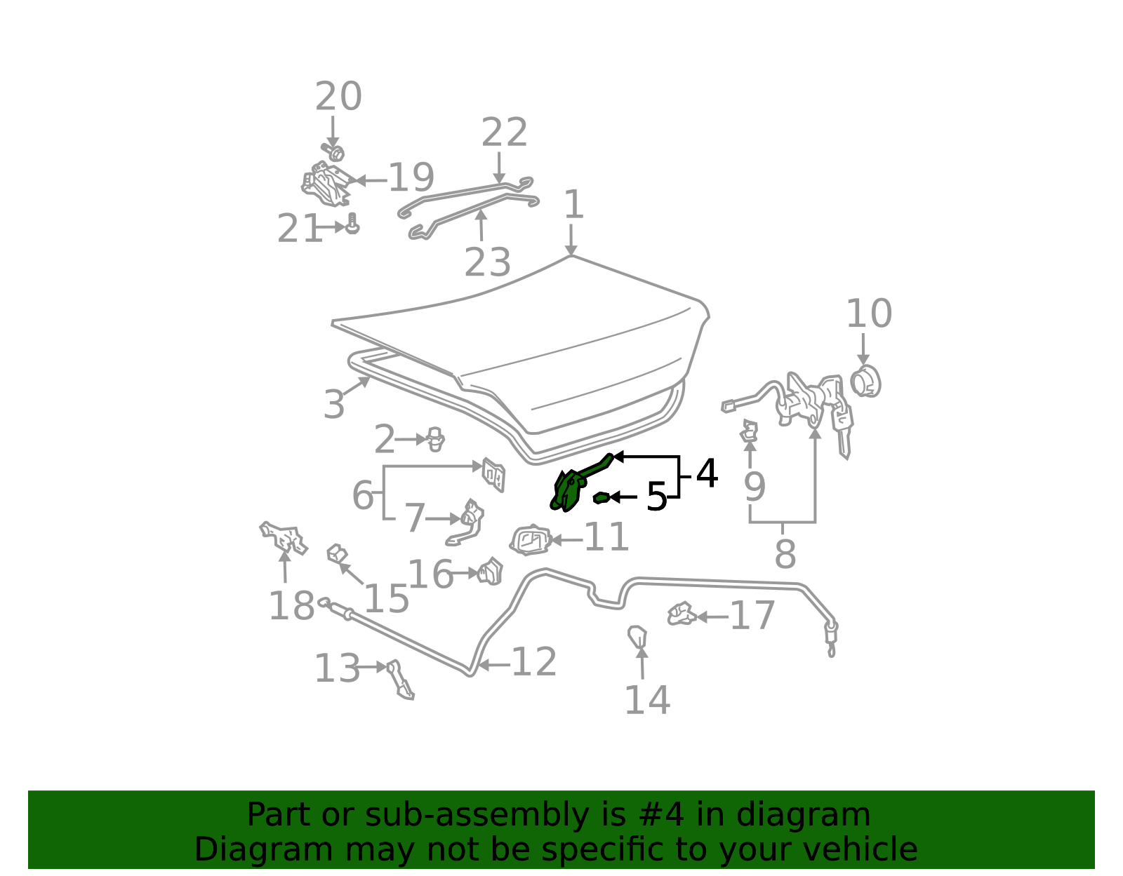 64600-AA030 - High-Quality Deck Lid Latch for 2002-2003 Toyota ...