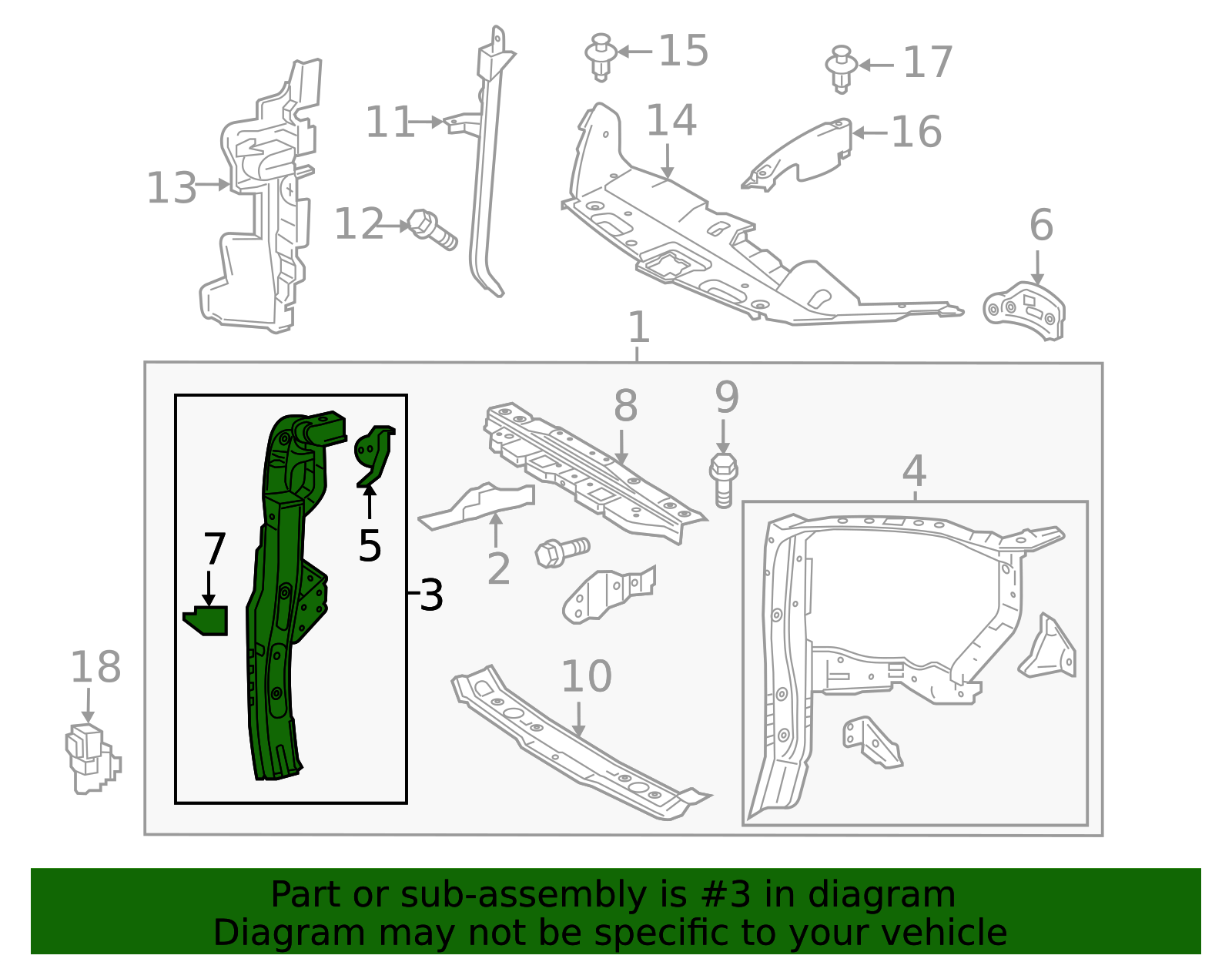 53202-0E070 - Side Support - 2014-2019 Toyota Highlander | Nucar Toyota ...