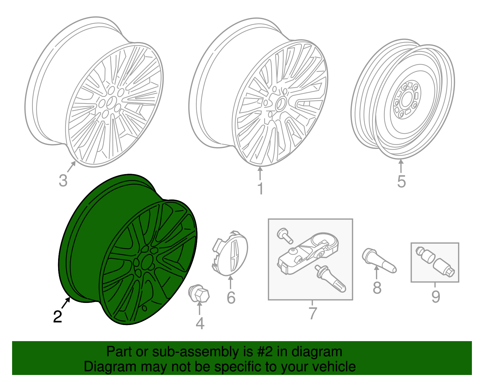 2013-2016 Lincoln MKZ | Wheel, Alloy | DP5Z-1007-D | Walls' Ford Parts