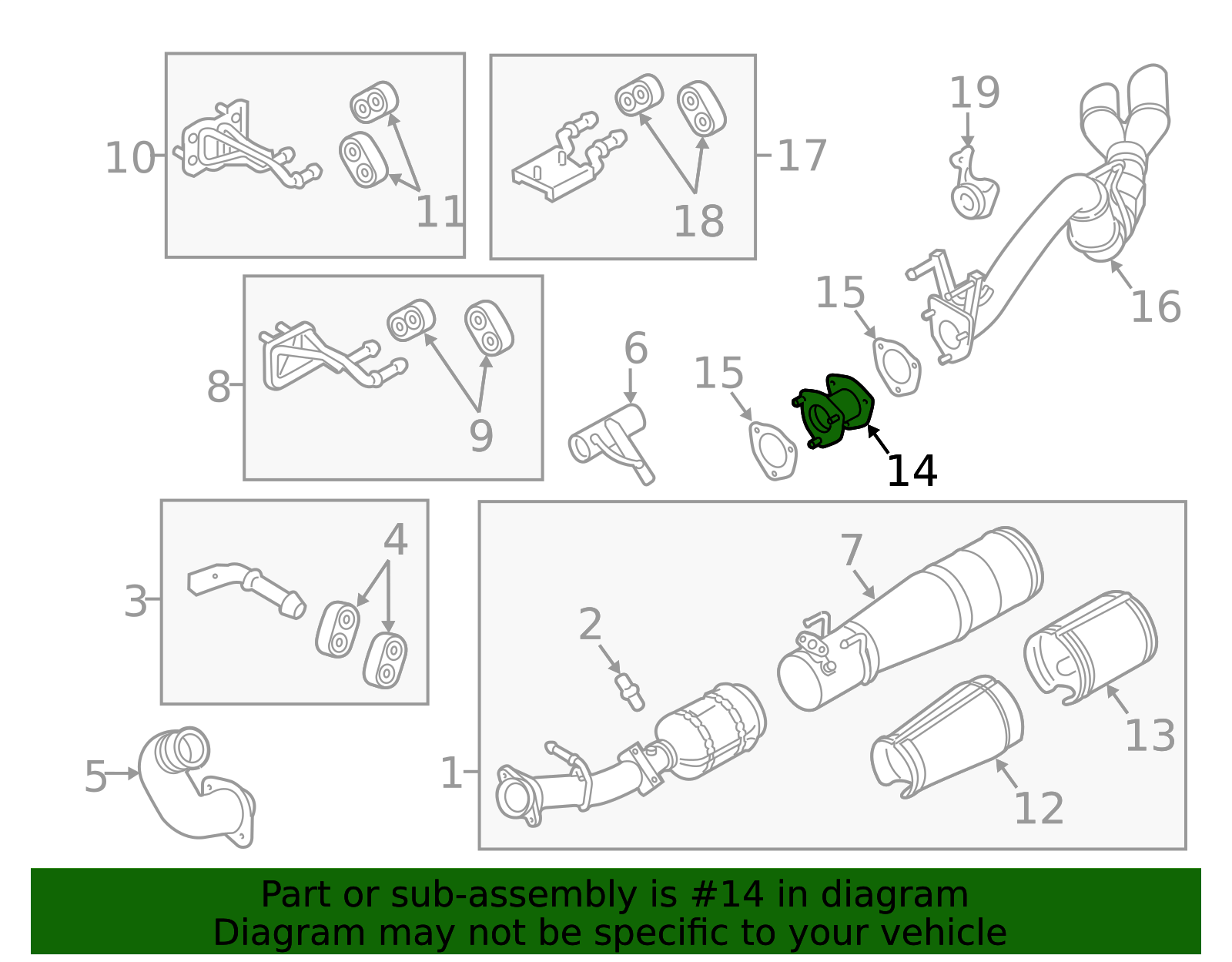 2015-2016 Ford | Exhaust Crossover Pipe | FC3Z-5A212-B | Walls' Ford Parts