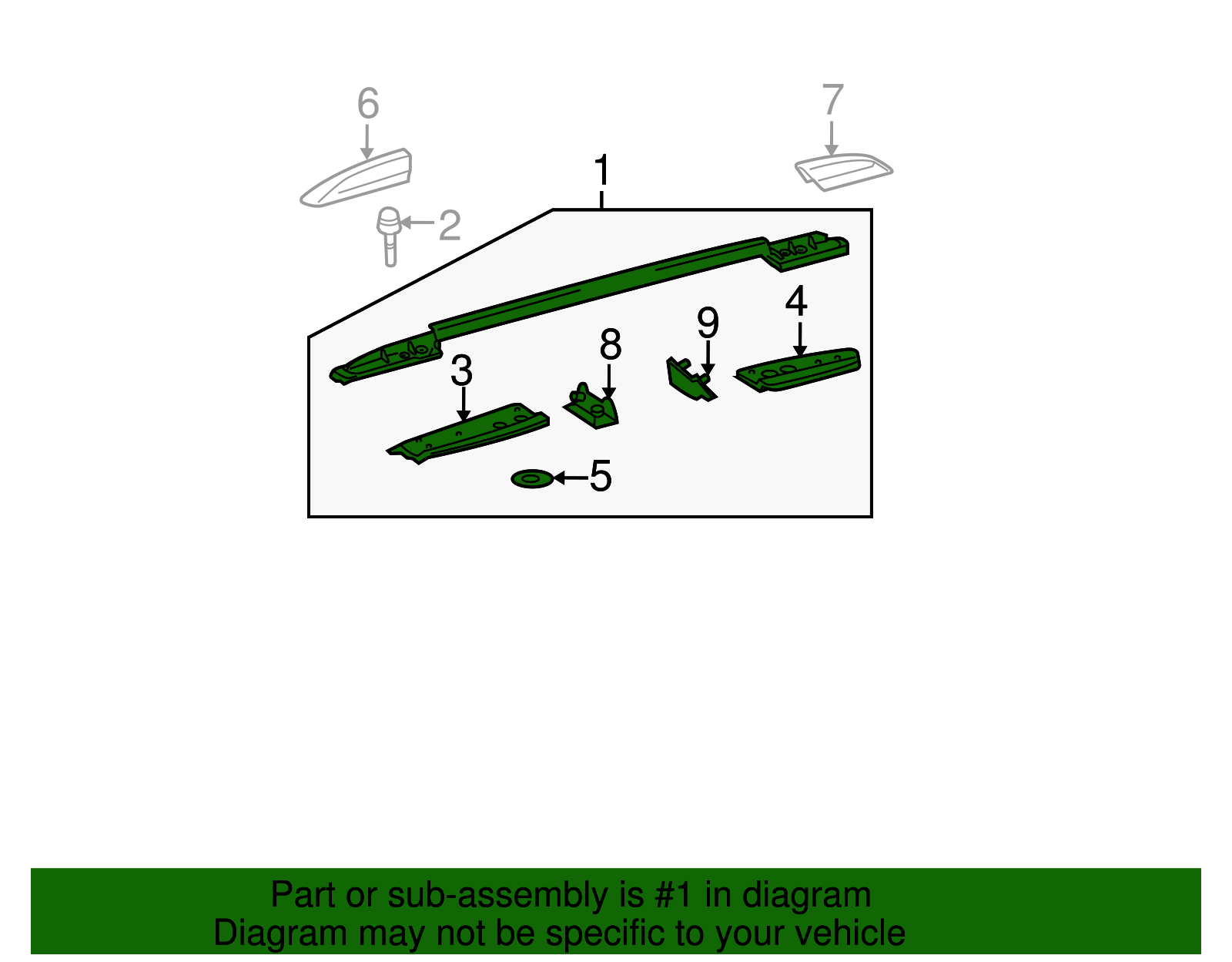 2008-2013 Toyota Highlander Side Rail 63470-0E060 | Toyota Parts Center