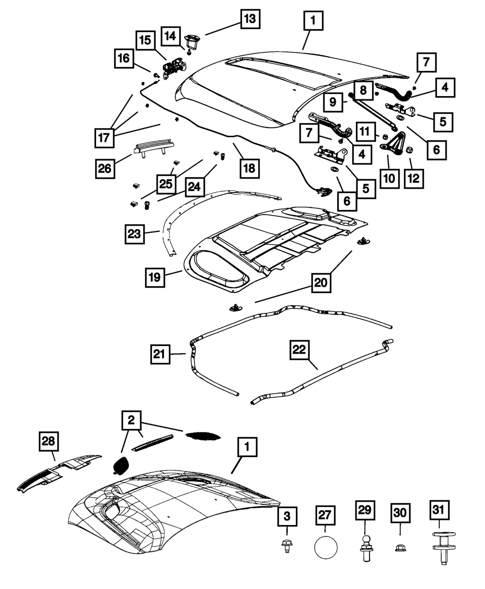 68265872AB - Hood Insulation 2011-2026 Mopar | The Official Mopar eStore
