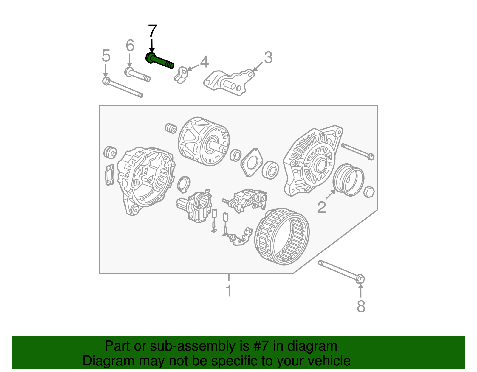 2007-2008 Honda Fit Alternator Bracket Bolt 95701-08022-07 | Honda ...